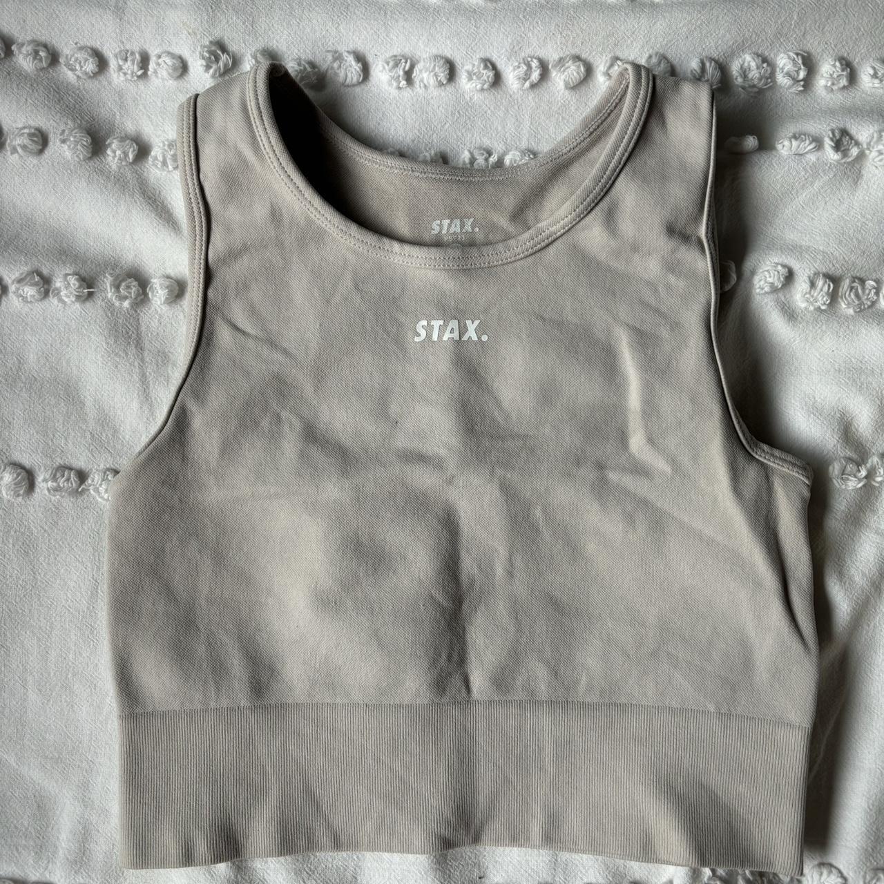 STAX cropped tank in shade bone - in good condition... - Depop