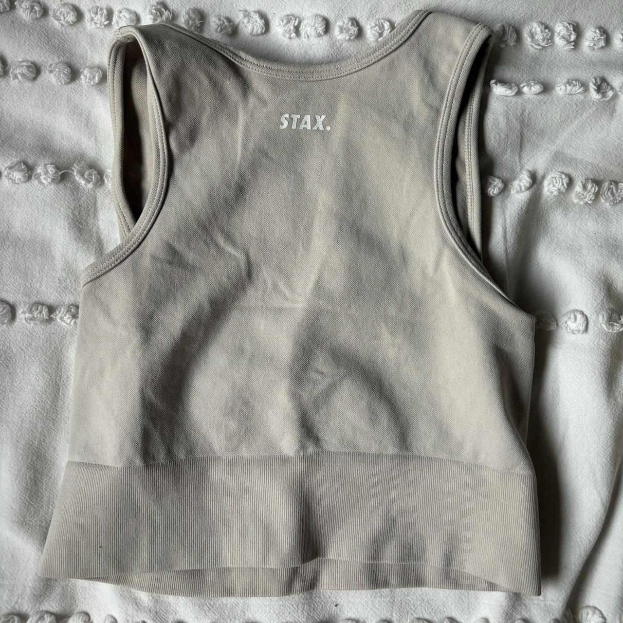 STAX cropped tank in shade bone - in good condition... - Depop