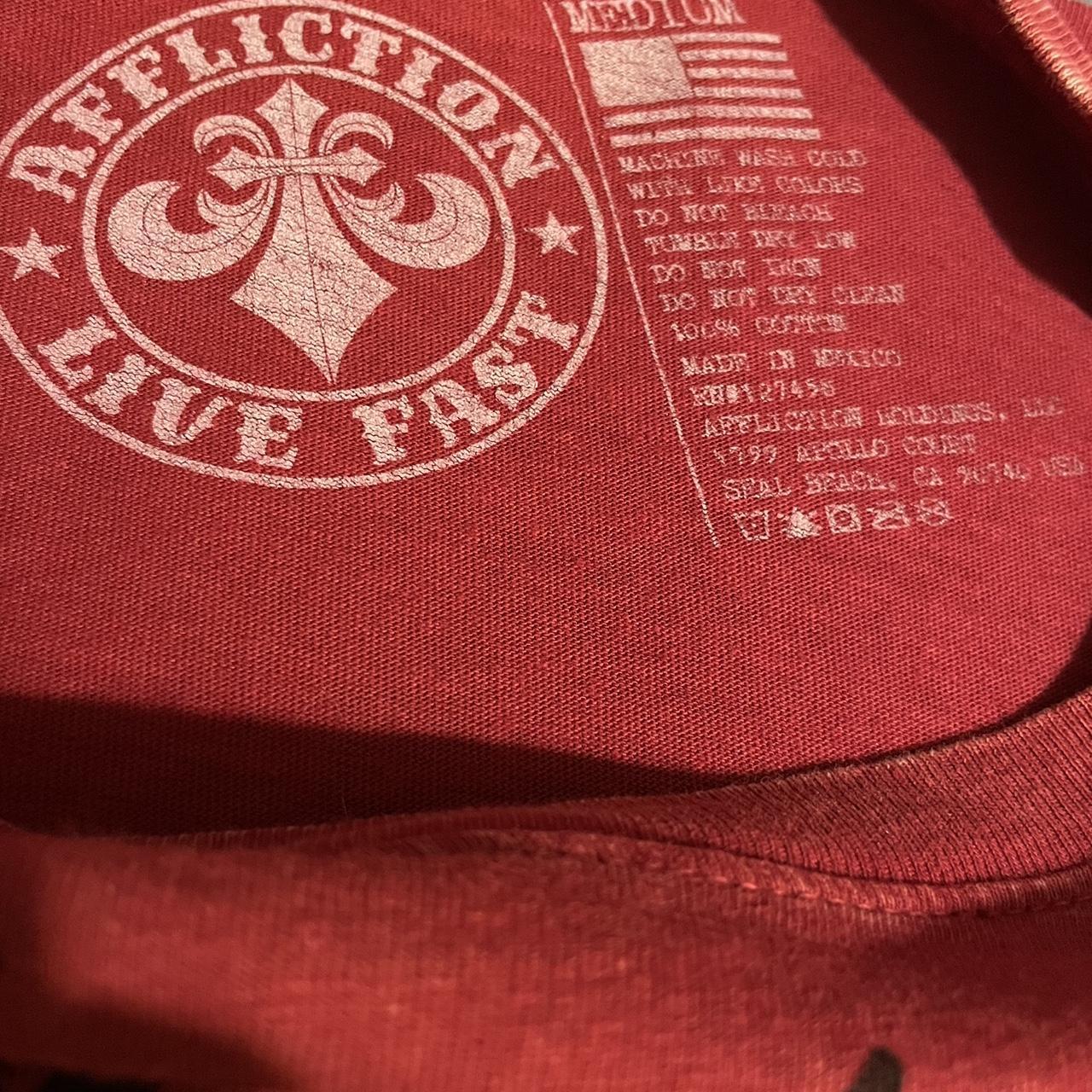 Red and black affliction Angels shirt - Depop