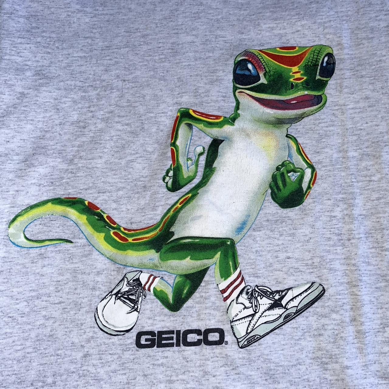 Vintage 90s Y2K Geico USA Graphic Print Hanes... - Depop