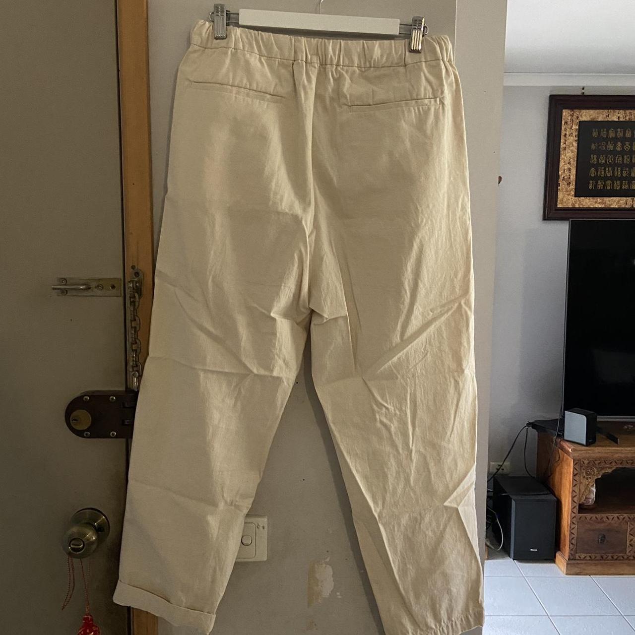 Beige muji pants #muji - Depop