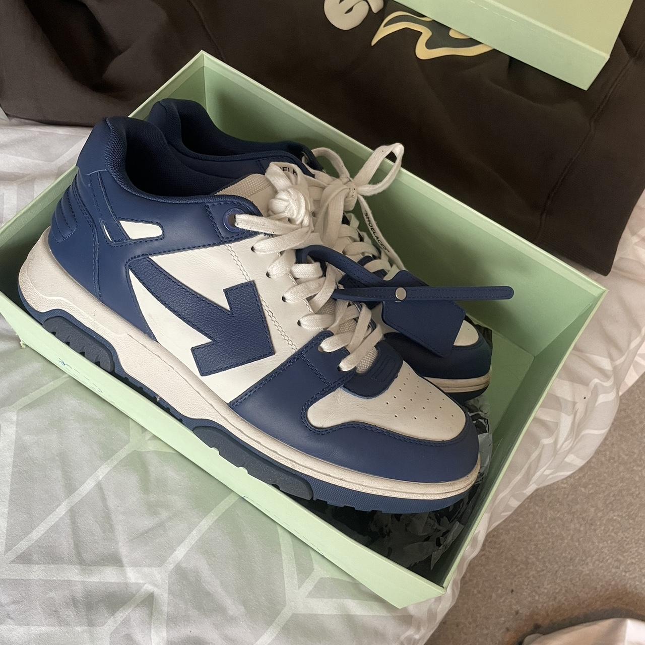 Off white trainers navy with receipt Including... - Depop