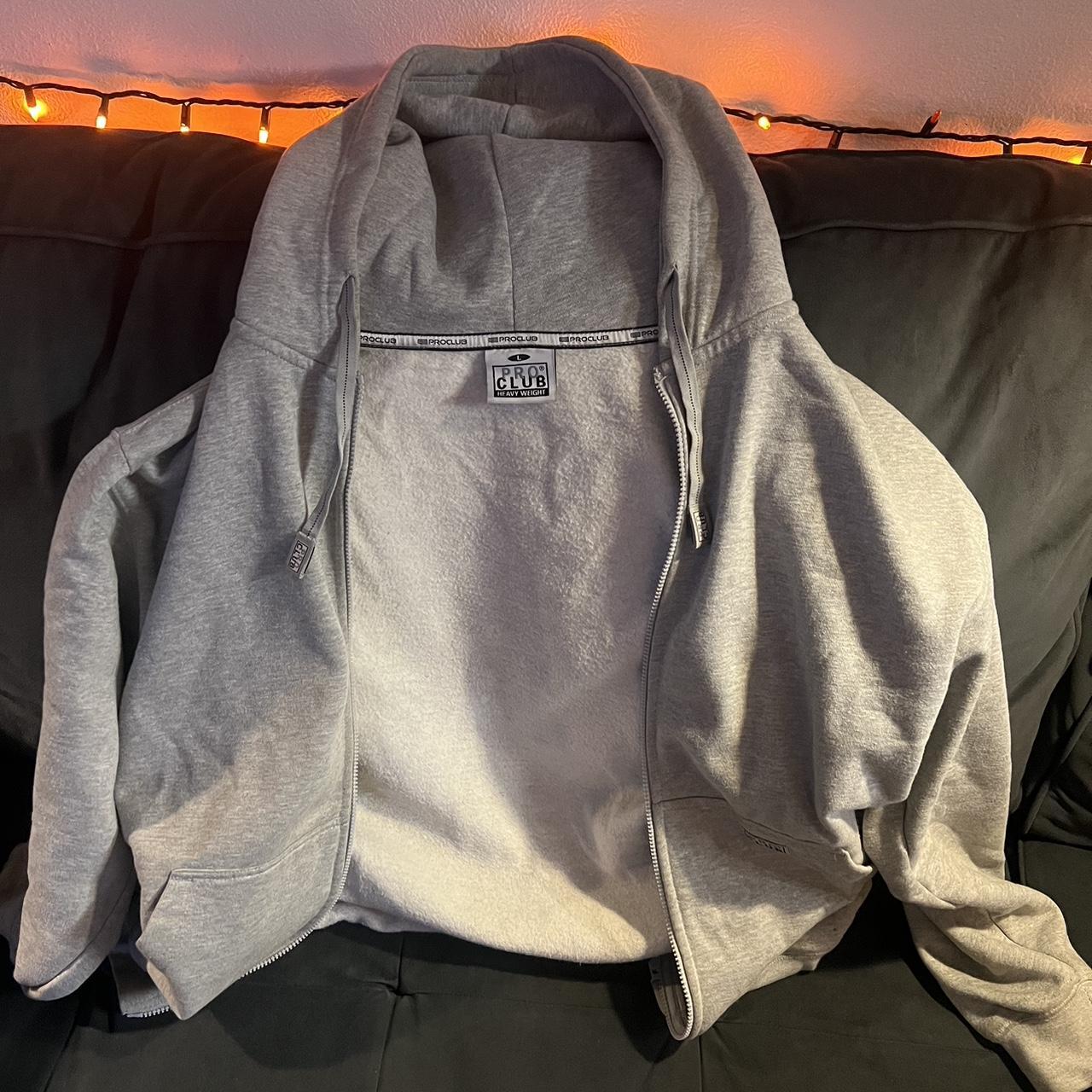 grey pro club hoodie - Depop