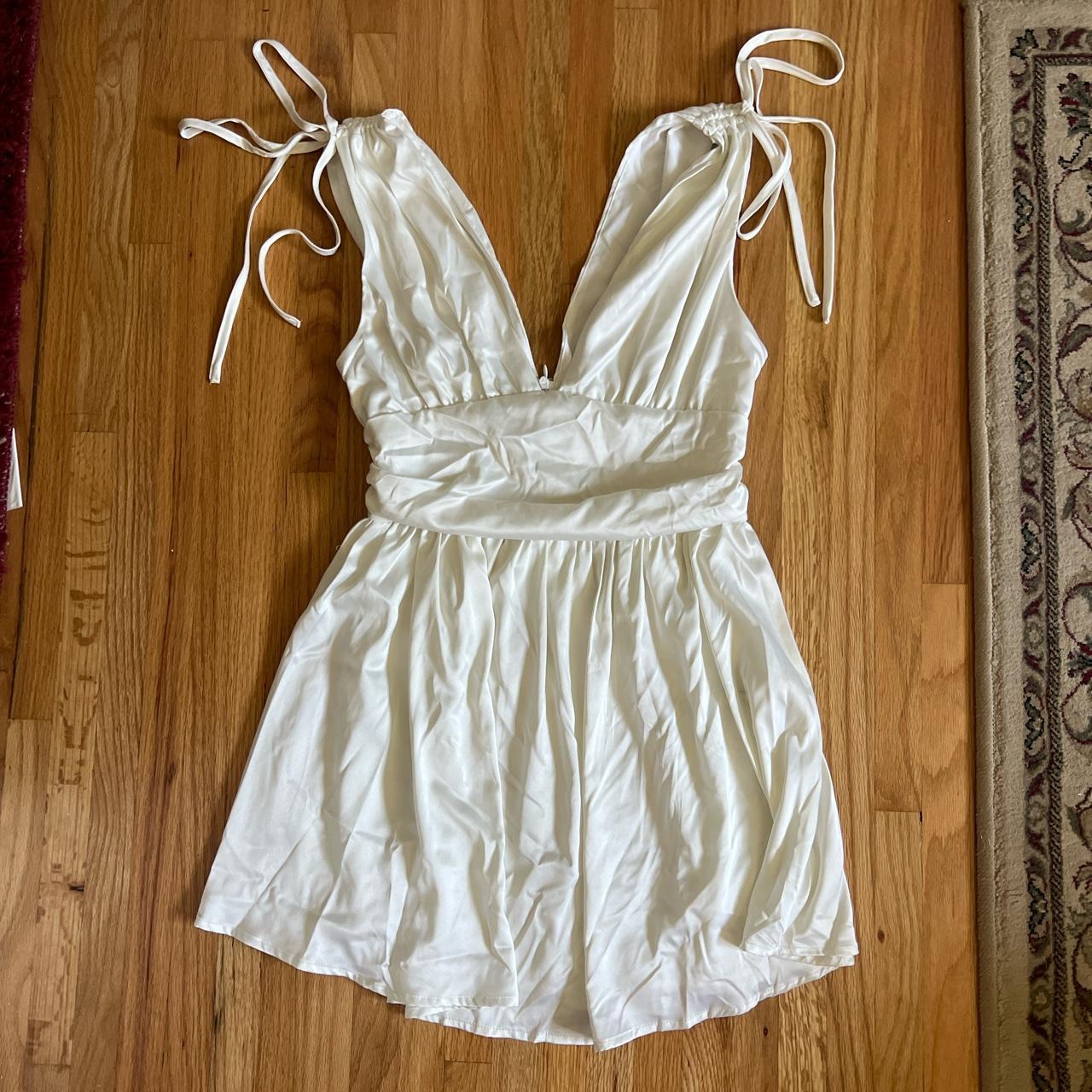 White Shein Dress!! 🤍 - Worn Once - Size M - Cute... - Depop