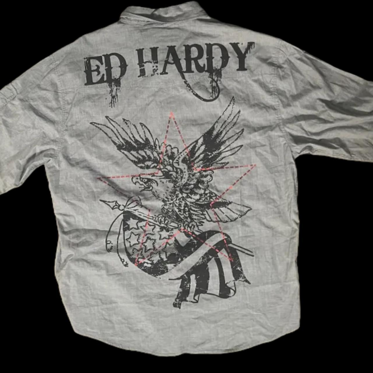 Rare Western Ed Hardy Rhinestone Top #Y2K #Skater... - Depop