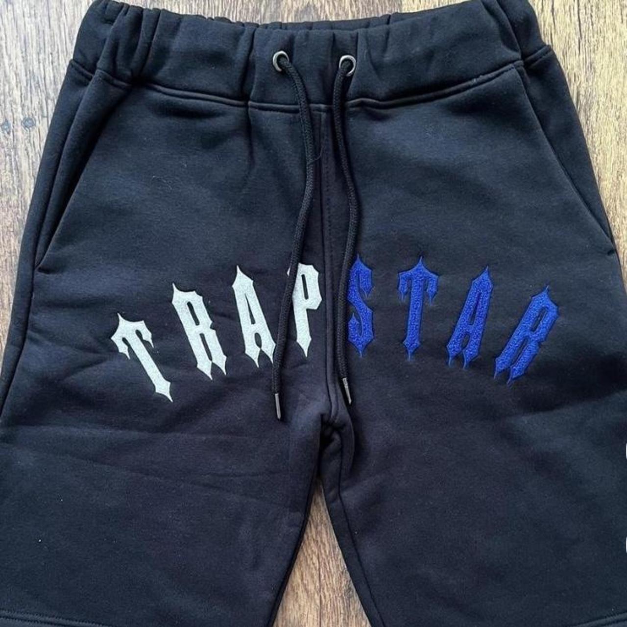 Trapstar black and blue shorts and t-shirt set - Depop