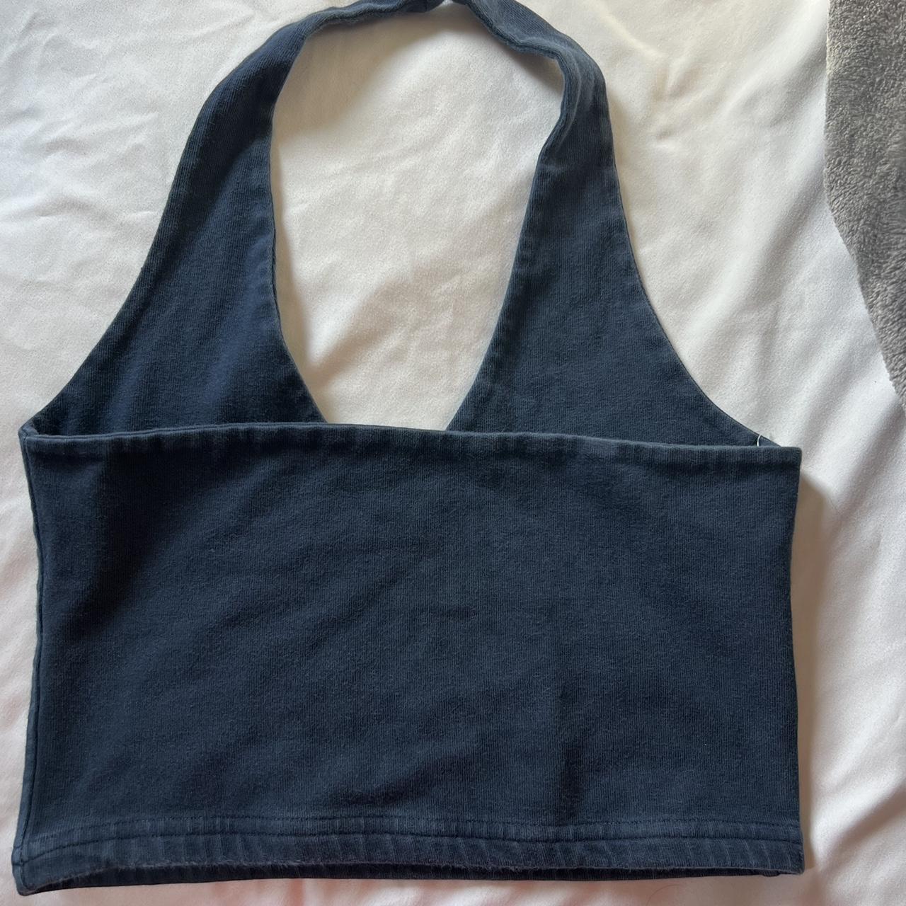 brandy melville halter top navy blue - Depop