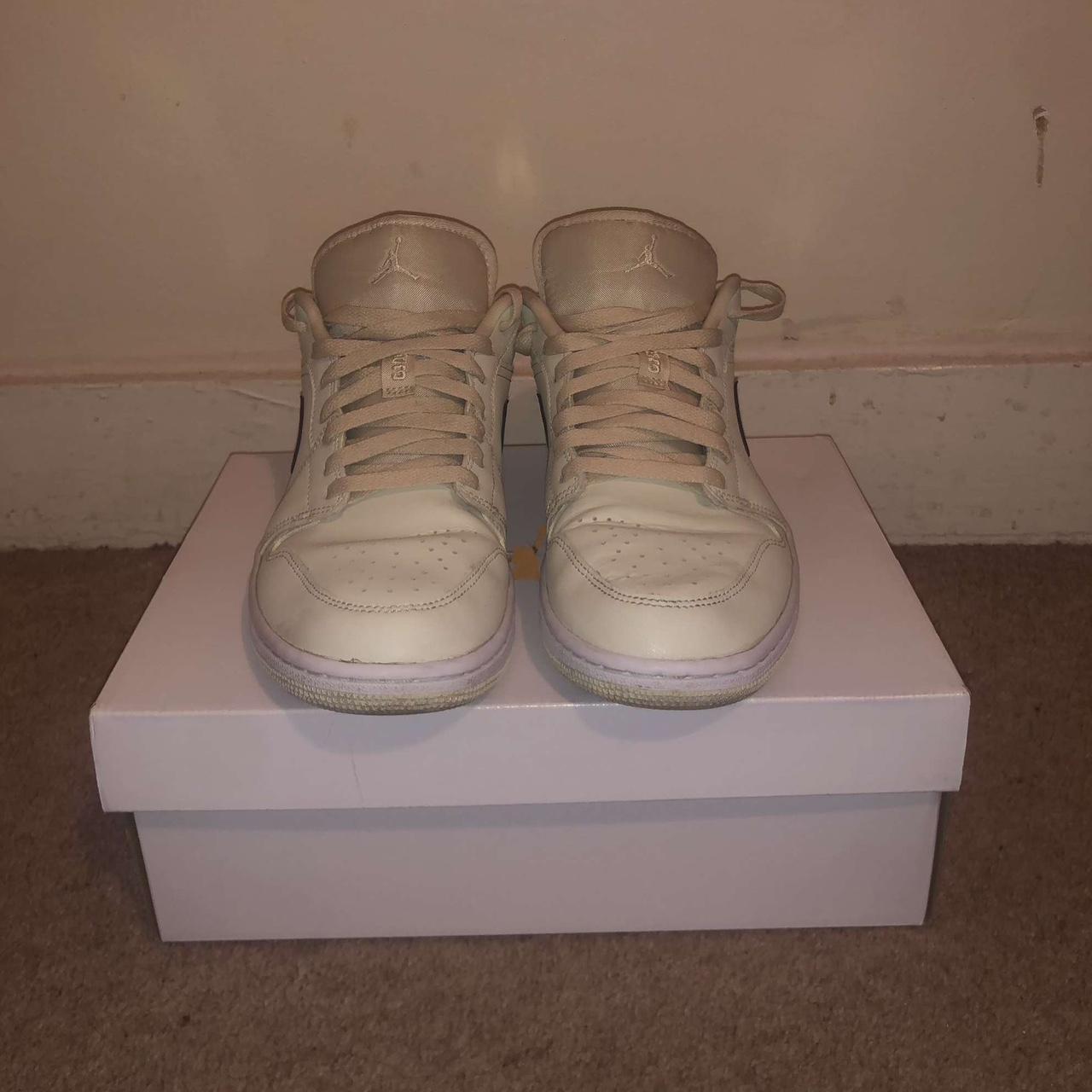 Jordan Men's Cream and White Trainers | Depop