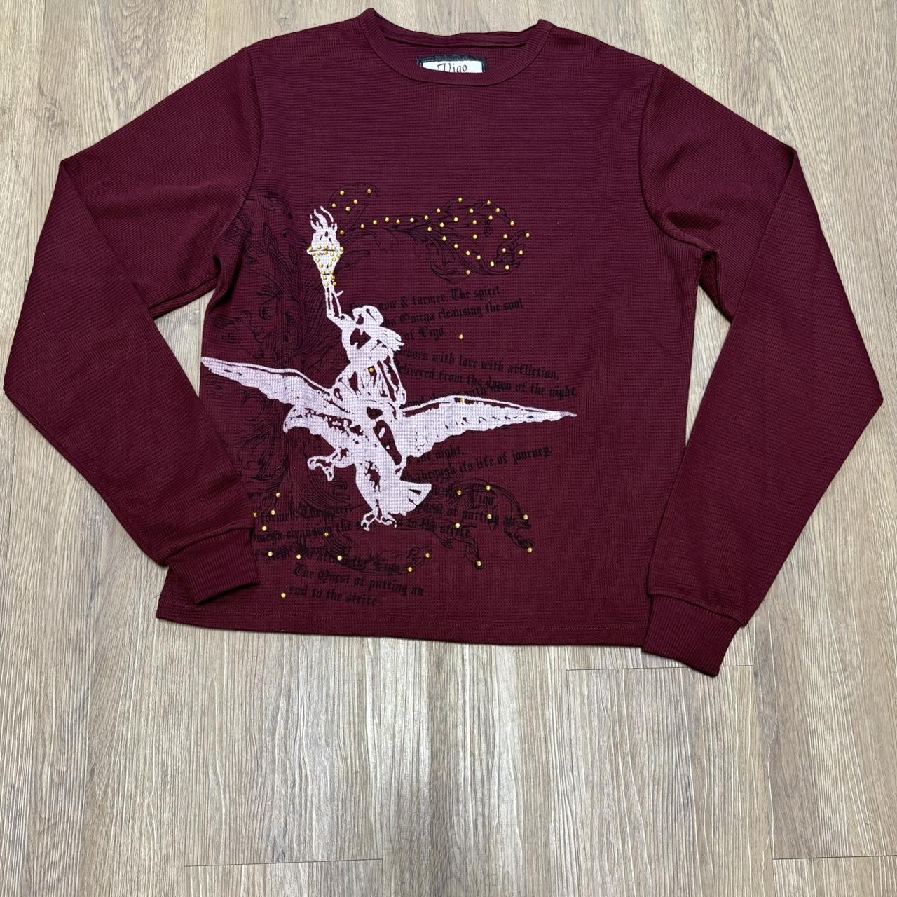 Y2K affliction Dragon wing like thermal size large... | Depop