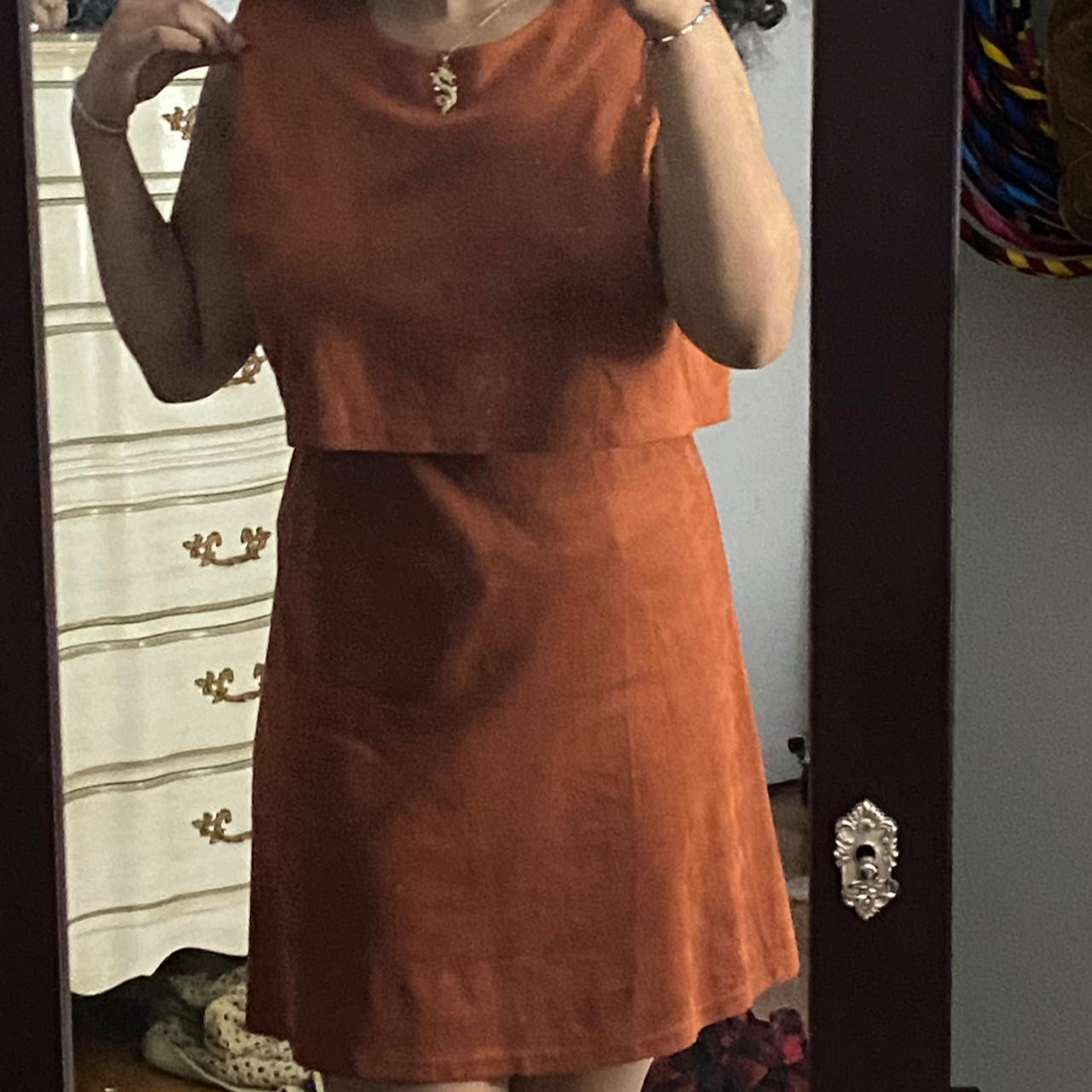Burnt orange false two piece dress - Tag says XXL... - Depop