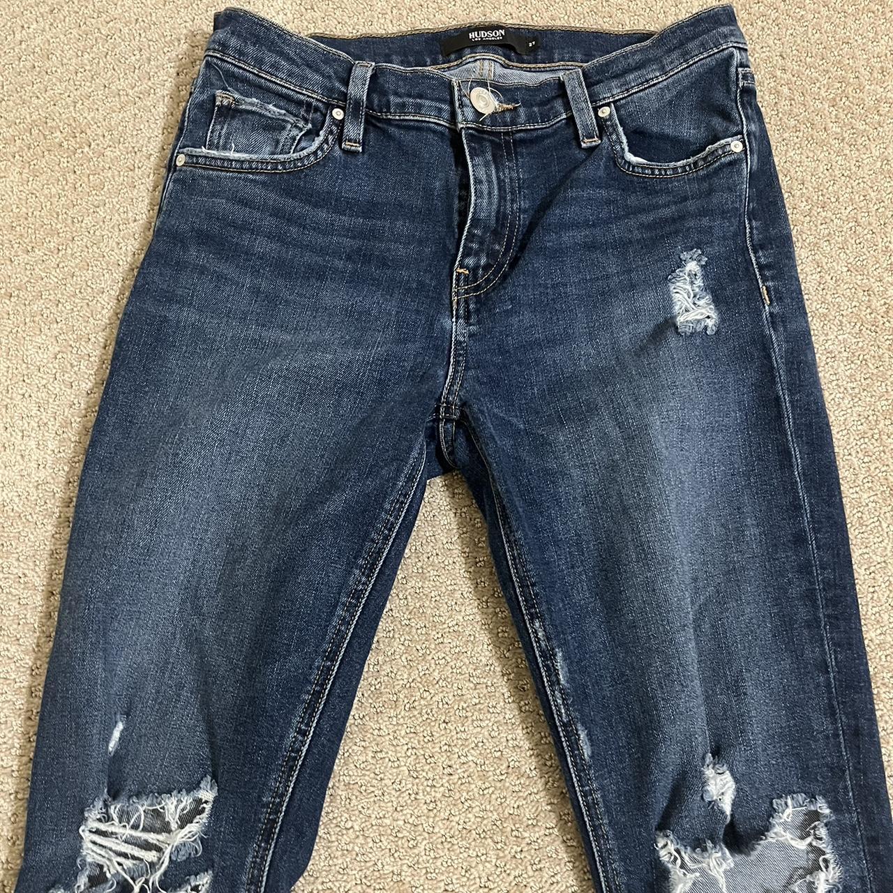 Hudson LA high rise size 27 jeans frayed bottom... - Depop
