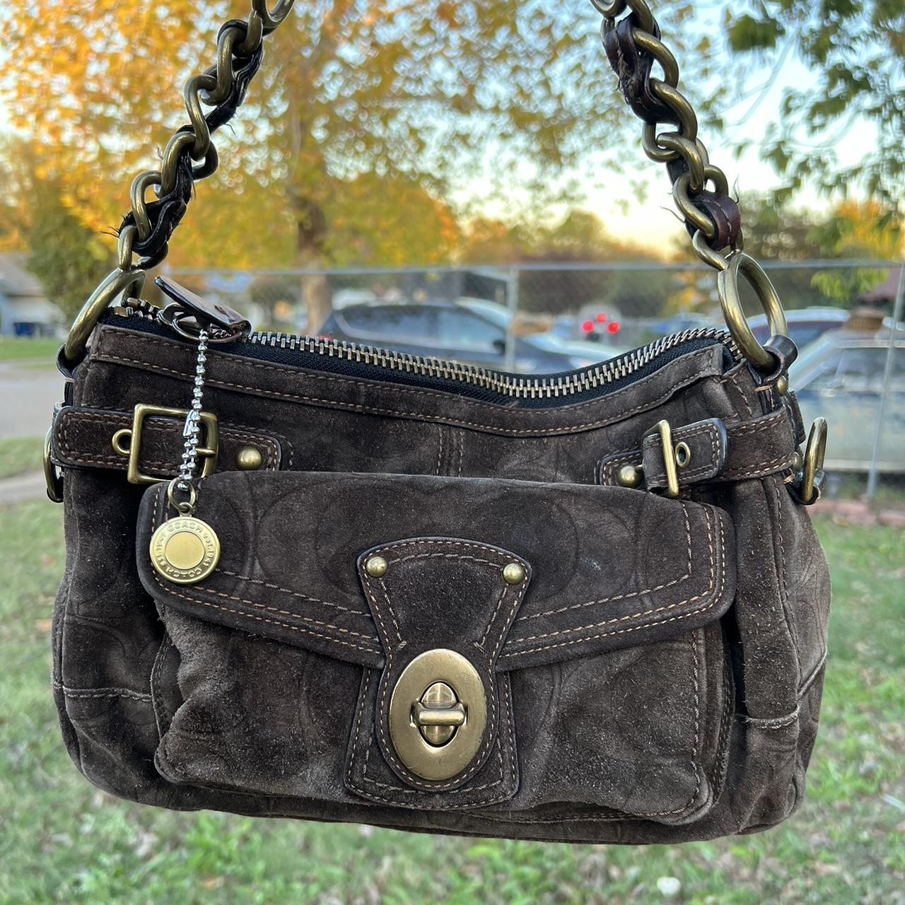 Vintage Suede Coach with signature interior🤎 🤎She... - Depop