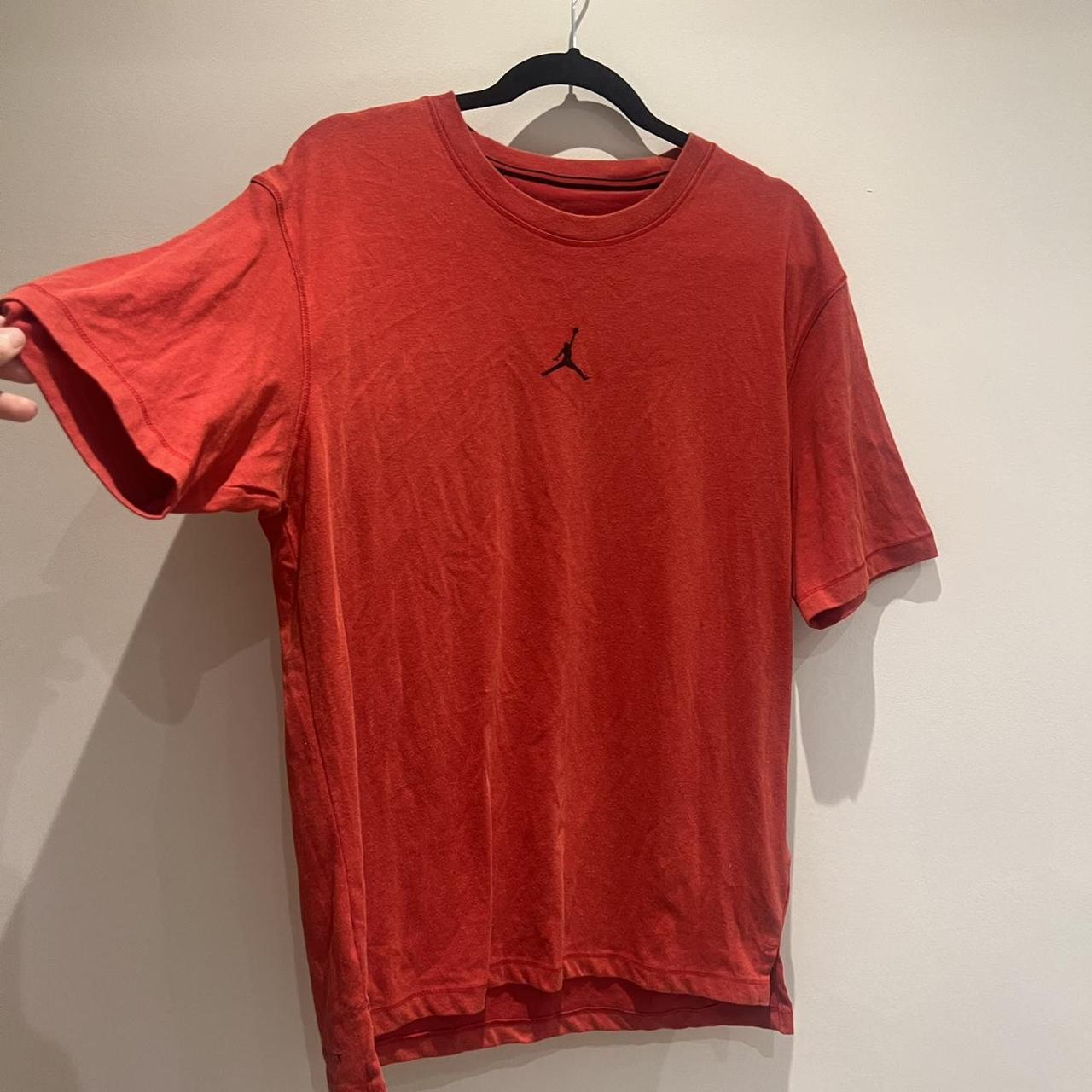 Red Jordan oversized T-shirt Never worn Mens Small - Depop