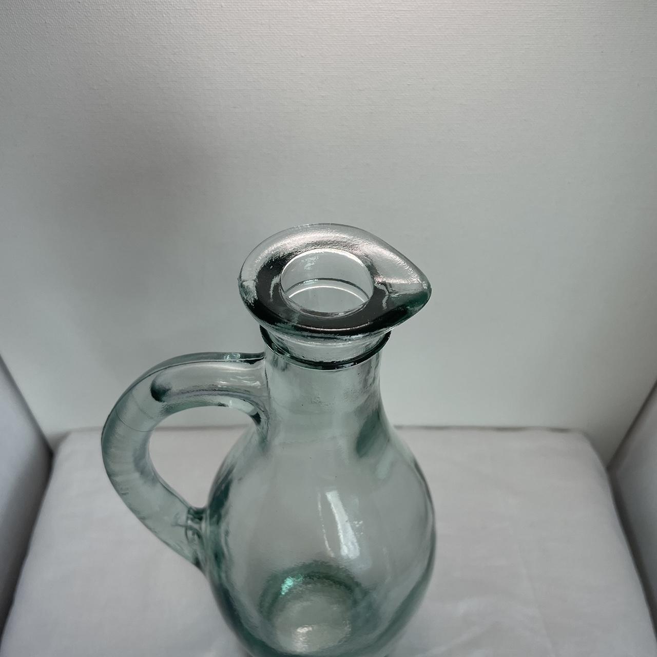 Tall green thick glass pitcher with handle. Used in... - Depop