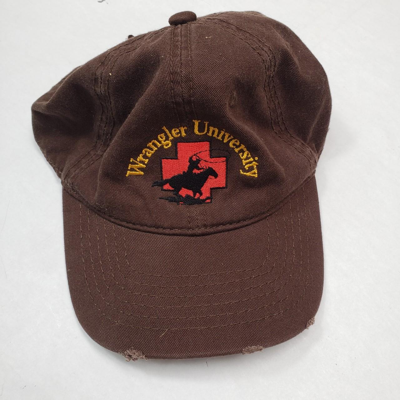Wrangler University brown hat. Velcro... - Depop