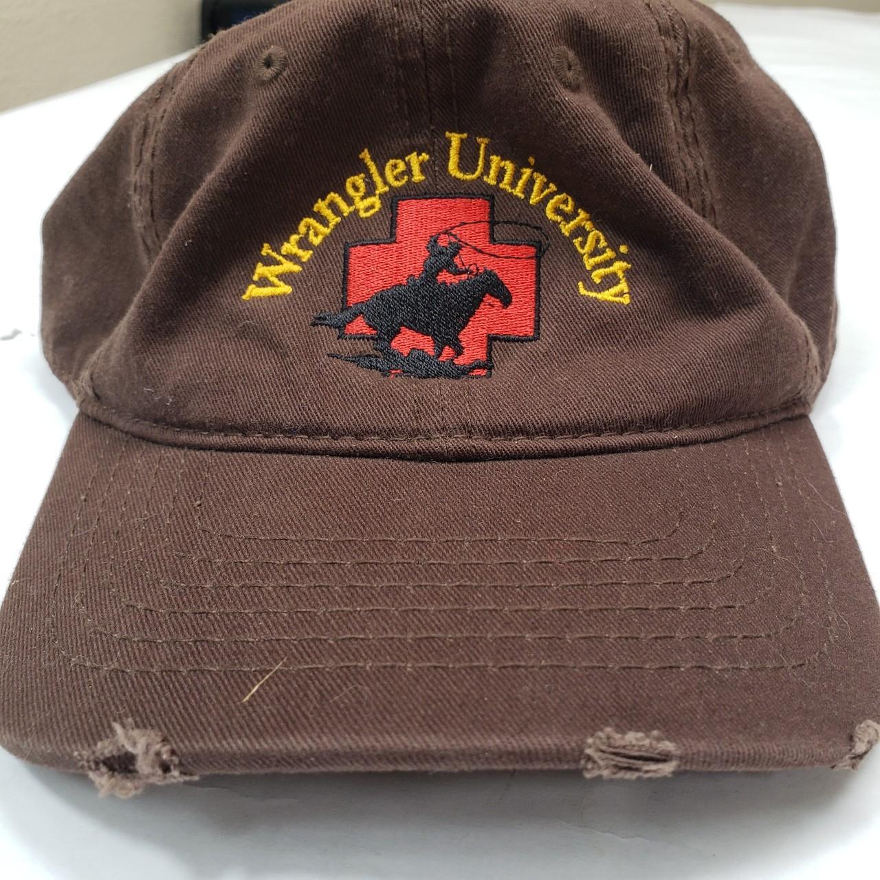 Wrangler University brown hat. Velcro... - Depop