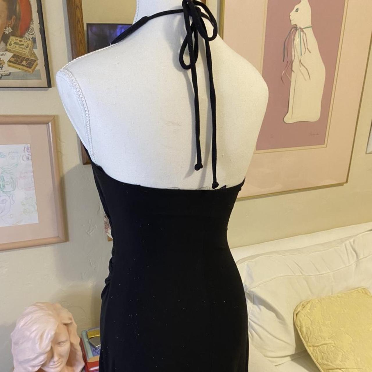 Sparkly long black Jodi Kristopher halter dress... - Depop