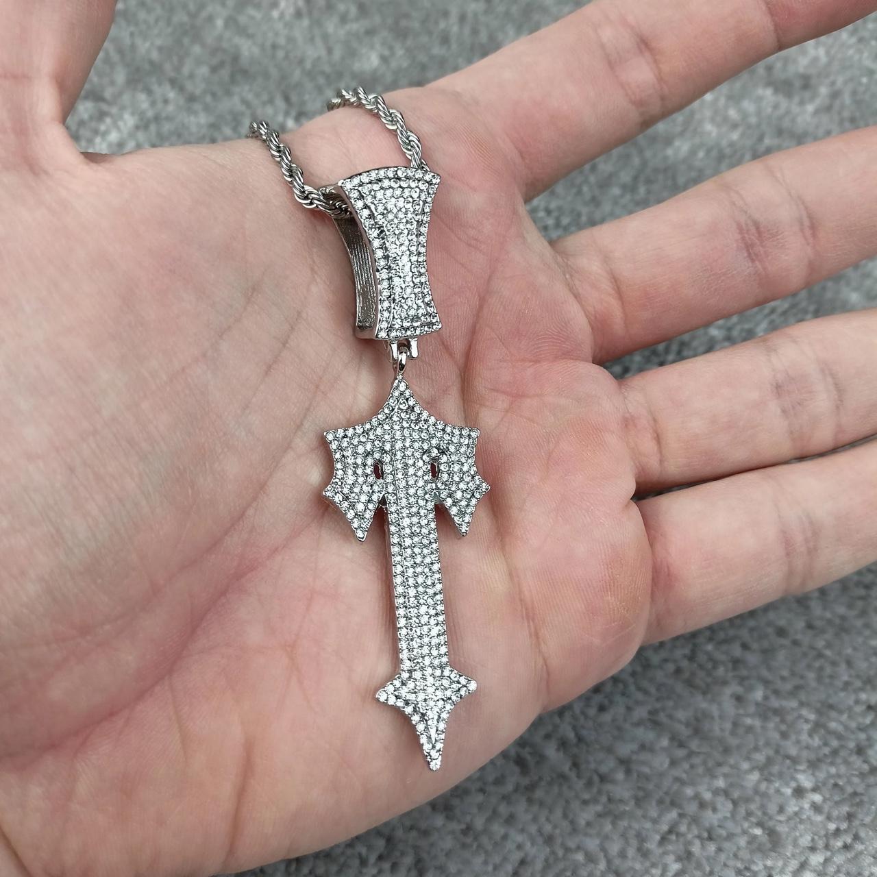 Trapstar Men's Silver and Grey Jewellery | Depop