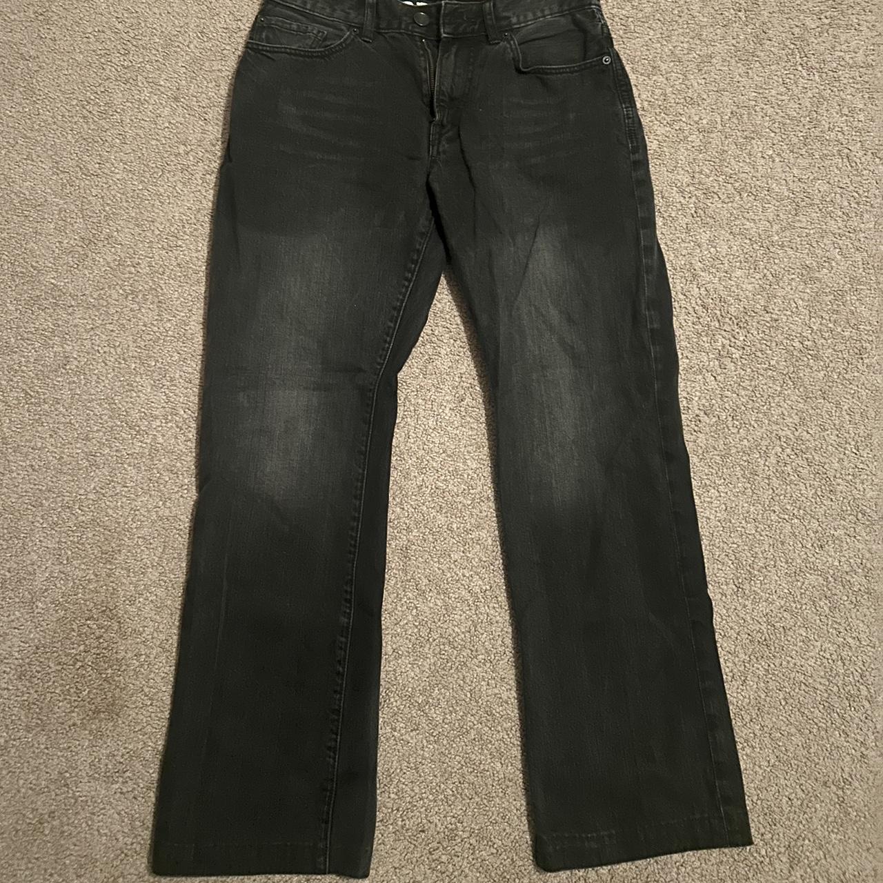 100% cotton black straight leg express jeans... - Depop