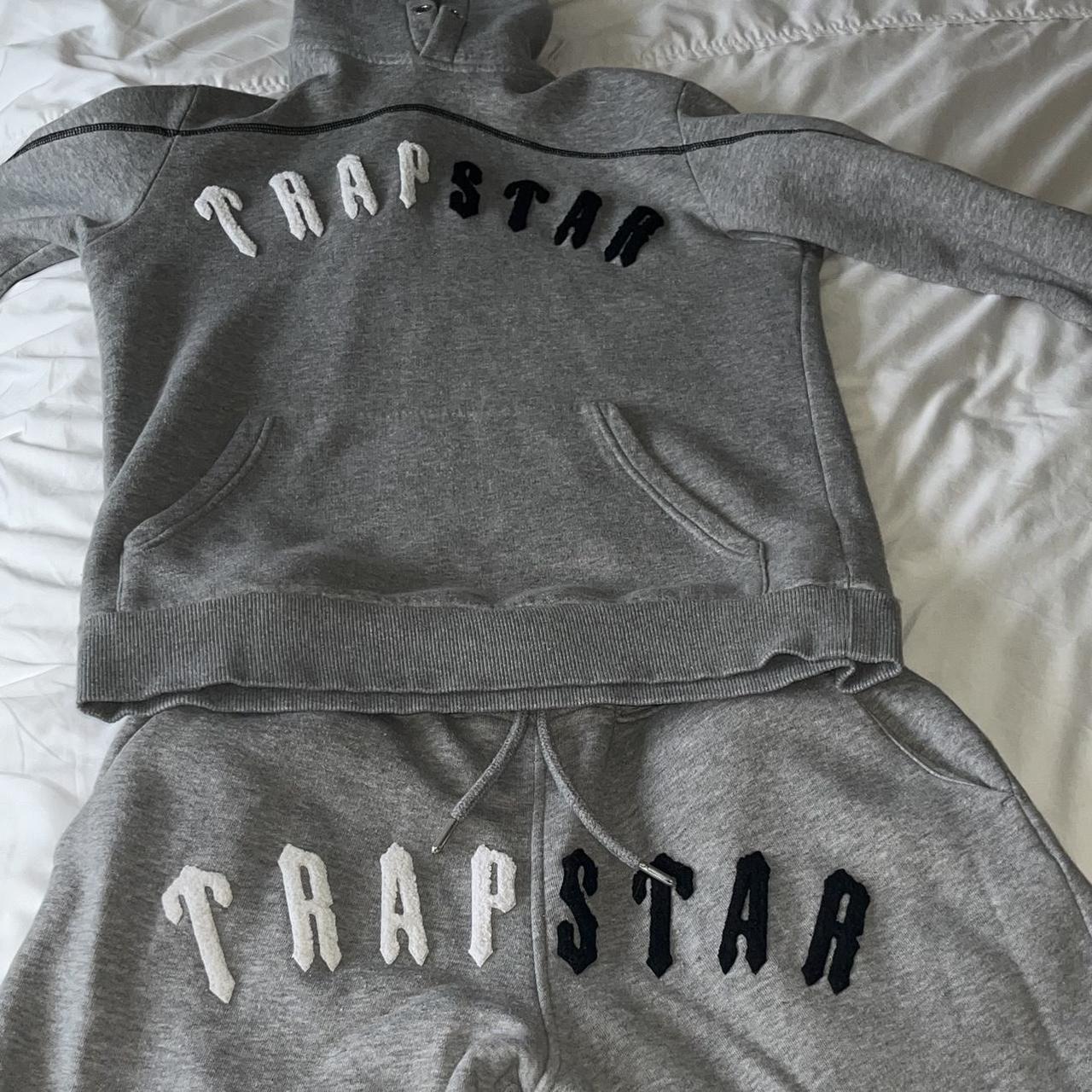 Grey white and black trapstar tracksuit size-S - Depop