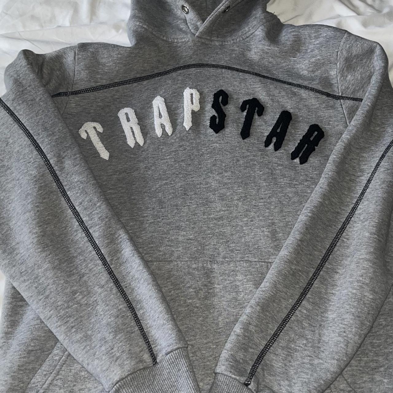 Grey white and black trapstar tracksuit size-S - Depop