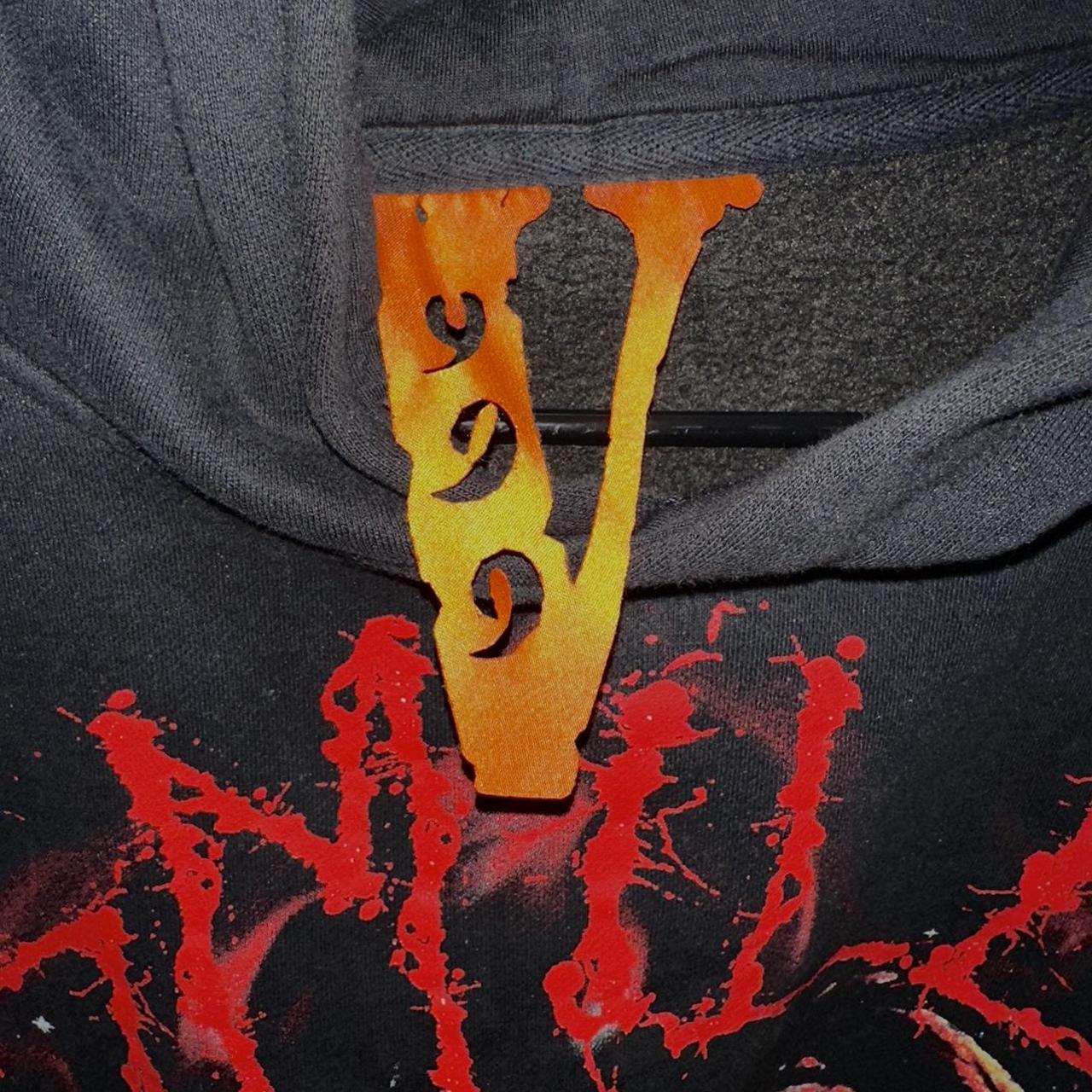 Vlone Men's Red and Black Hoodie | Depop