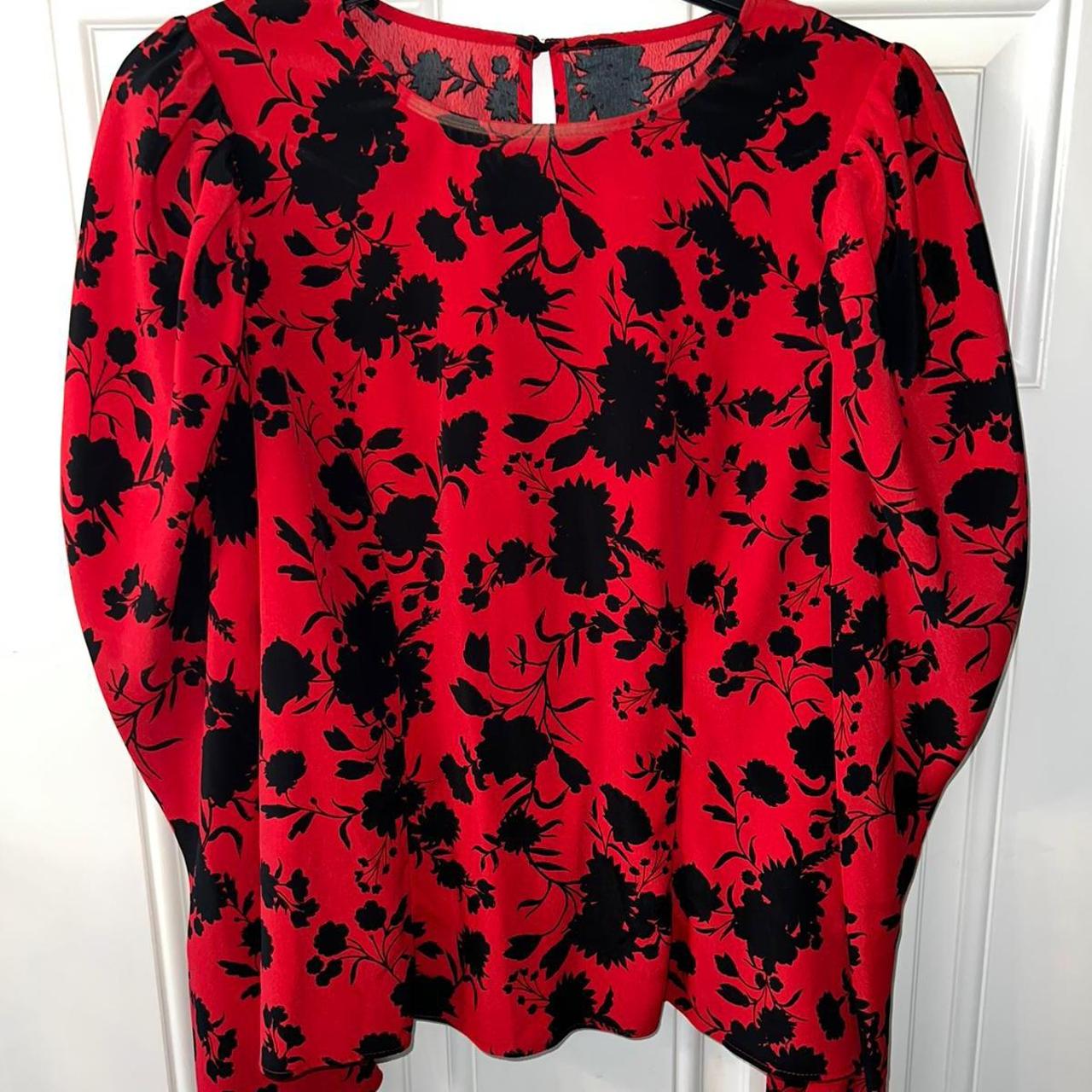 Women’s Primark red floral top • Condition - 9/10... - Depop