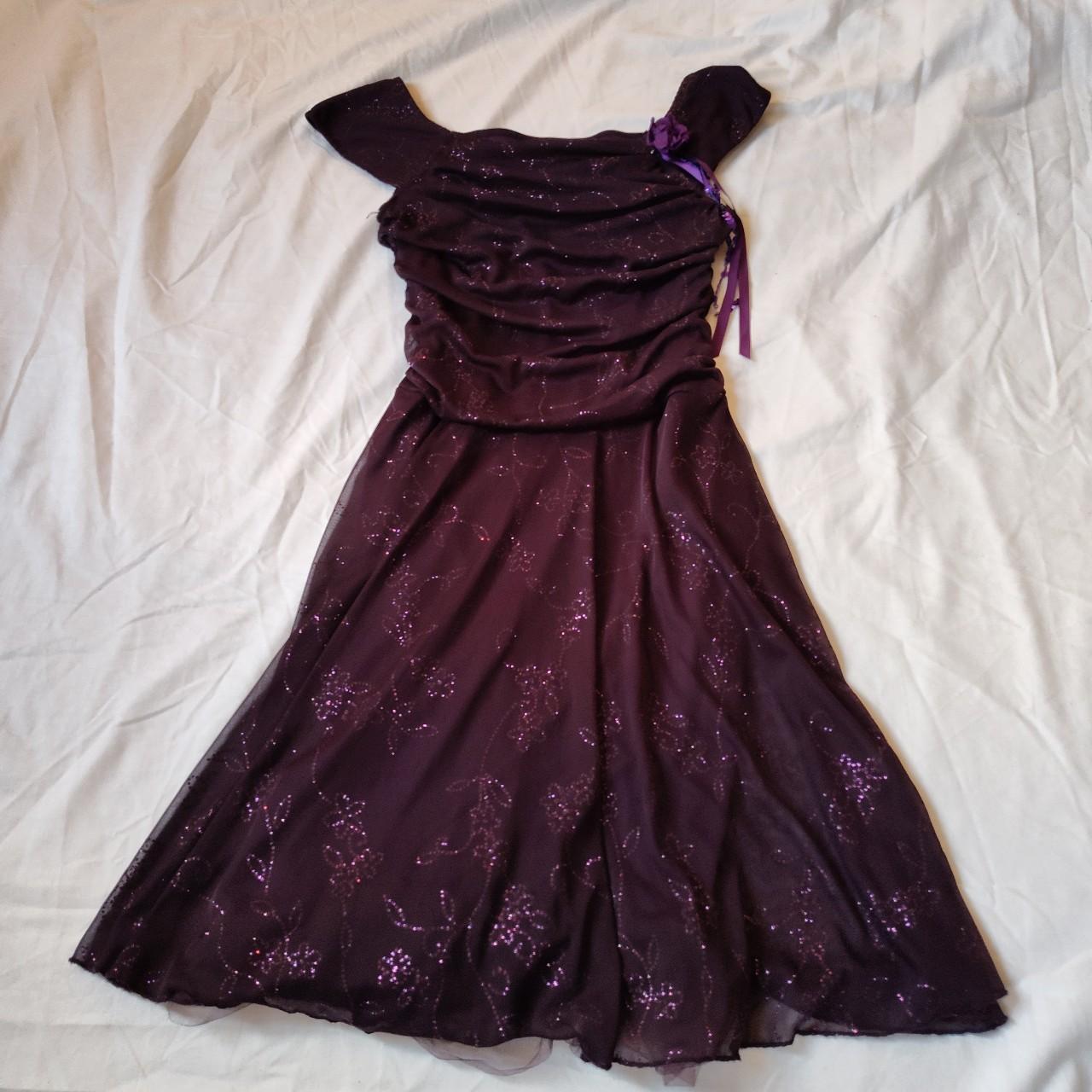 Early 2000s Purple Sparkly Dress Size : This is a... - Depop