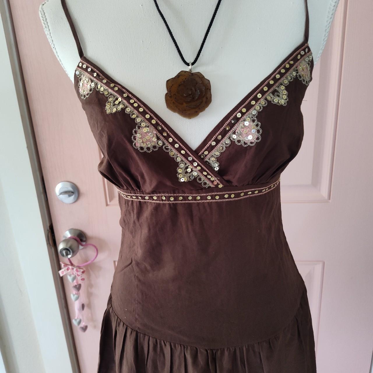 Early 2000s boho midi dress Is stress falls under... - Depop