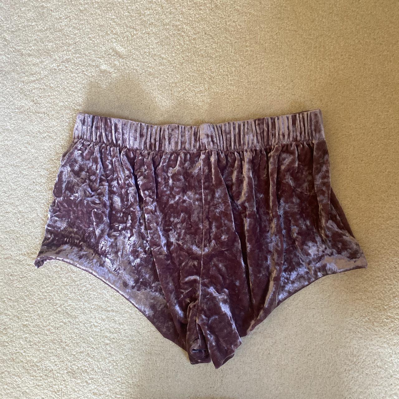 Super cute plush velvet cotton loose booty shorts -... - Depop