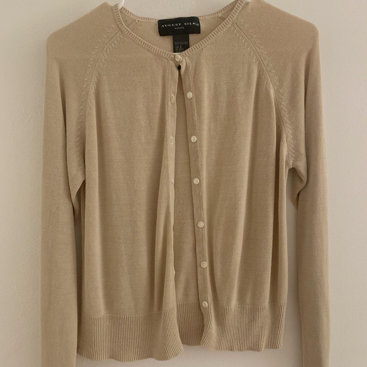 Beige tan button up blouse Size small - perfect... - Depop