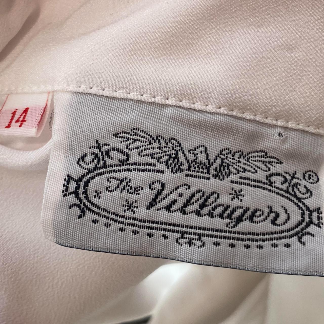 Vintage The Villager White Blouse with Red... - Depop
