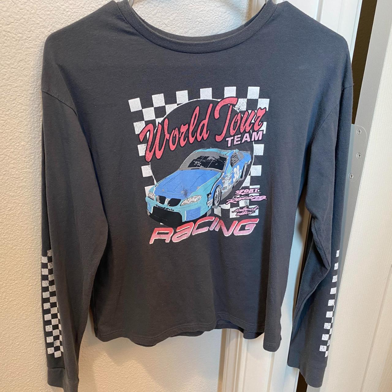 Graphic Racing Car Long Sleeve Tee Will fit up to a... - Depop