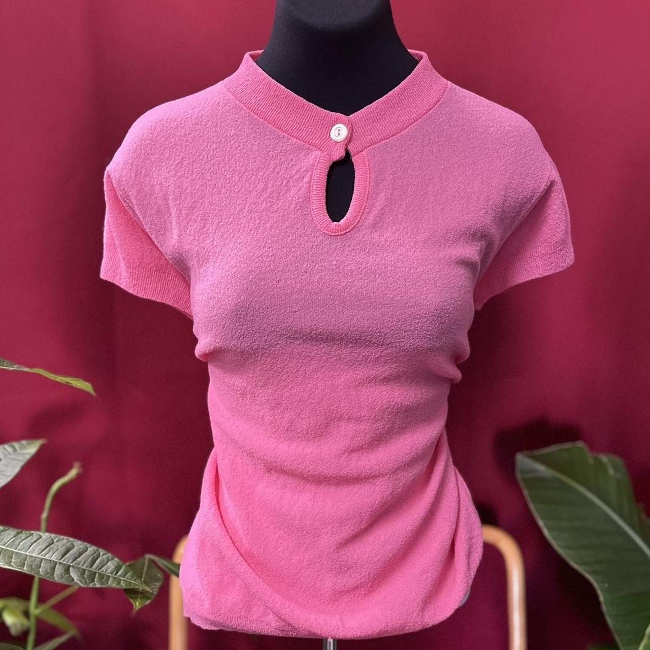 Gorgeous 70’s Pink Terry cloth, keyhole top! No... - Depop