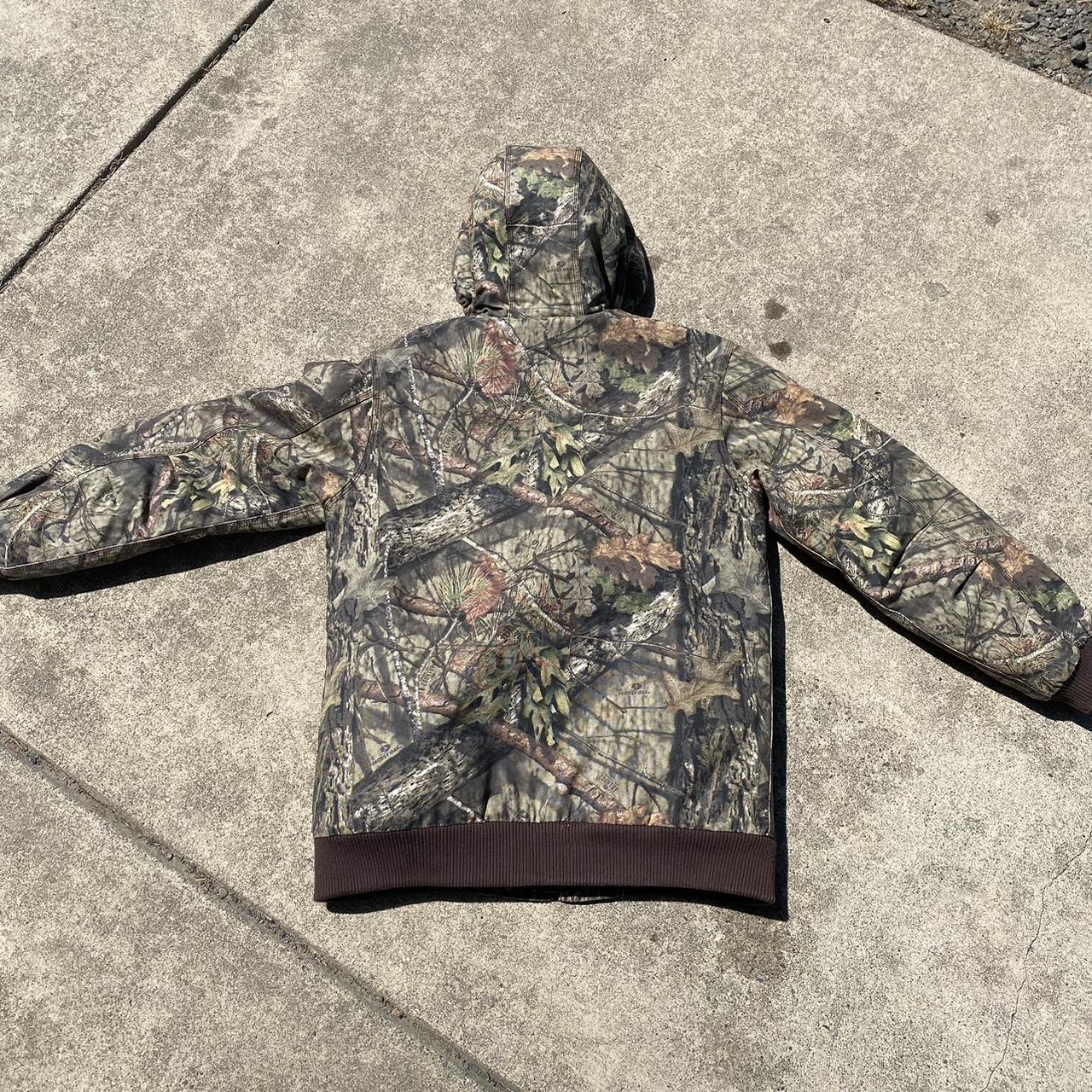 camo mossy oak carhartt jacket youth size... - Depop