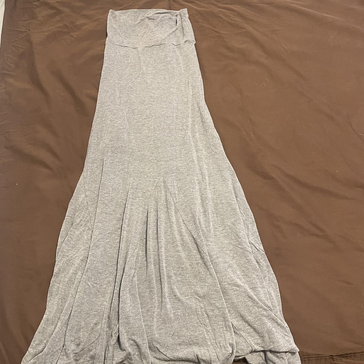 Grey Fishtail Maxi Skirt super cute fit and flare... - Depop