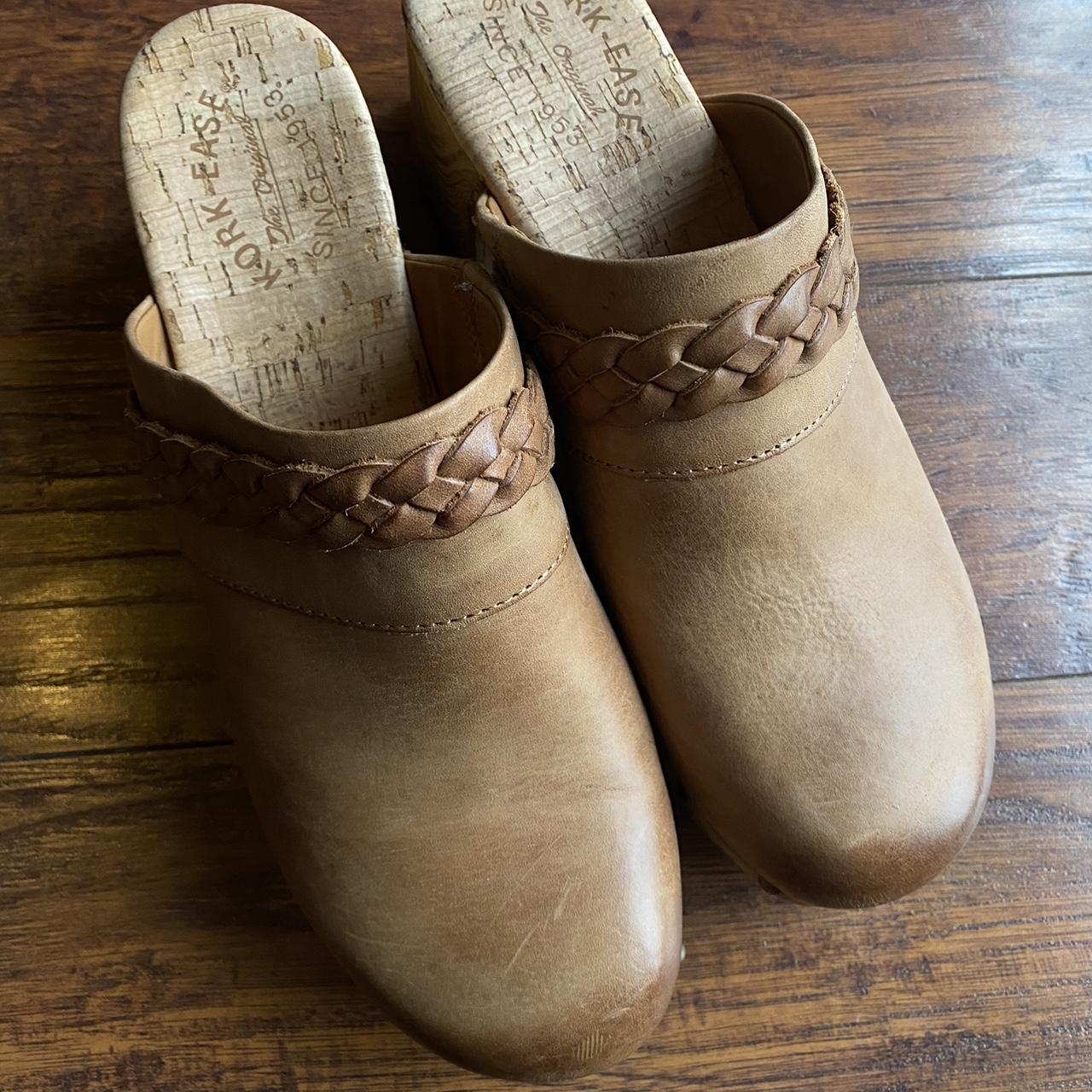 Kork ease boho retro style leather clogs size 10... - Depop