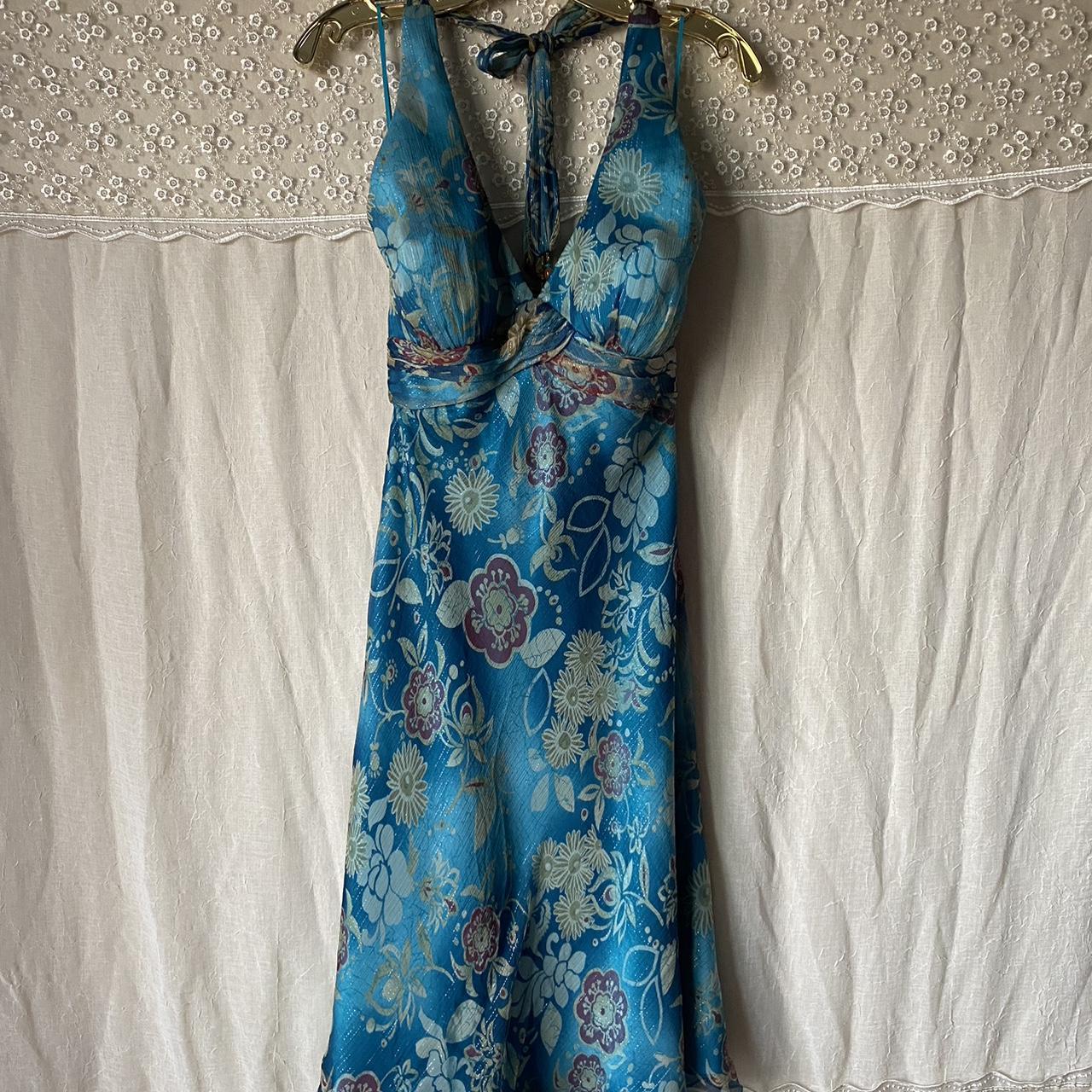 Vintage silk Cache beaded dress Beads on ends of... - Depop