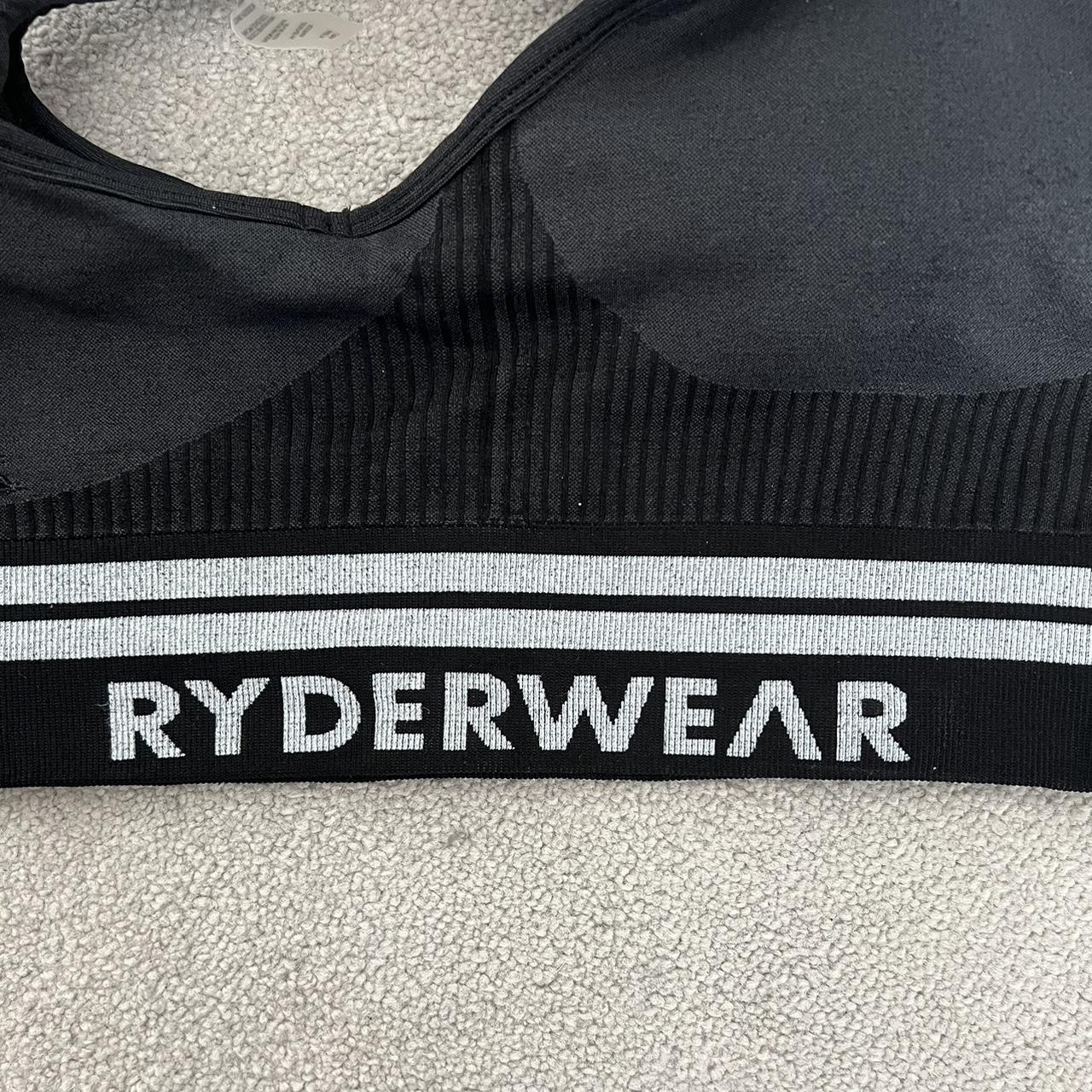Ryderwear sports bra in black with white detail.... - Depop