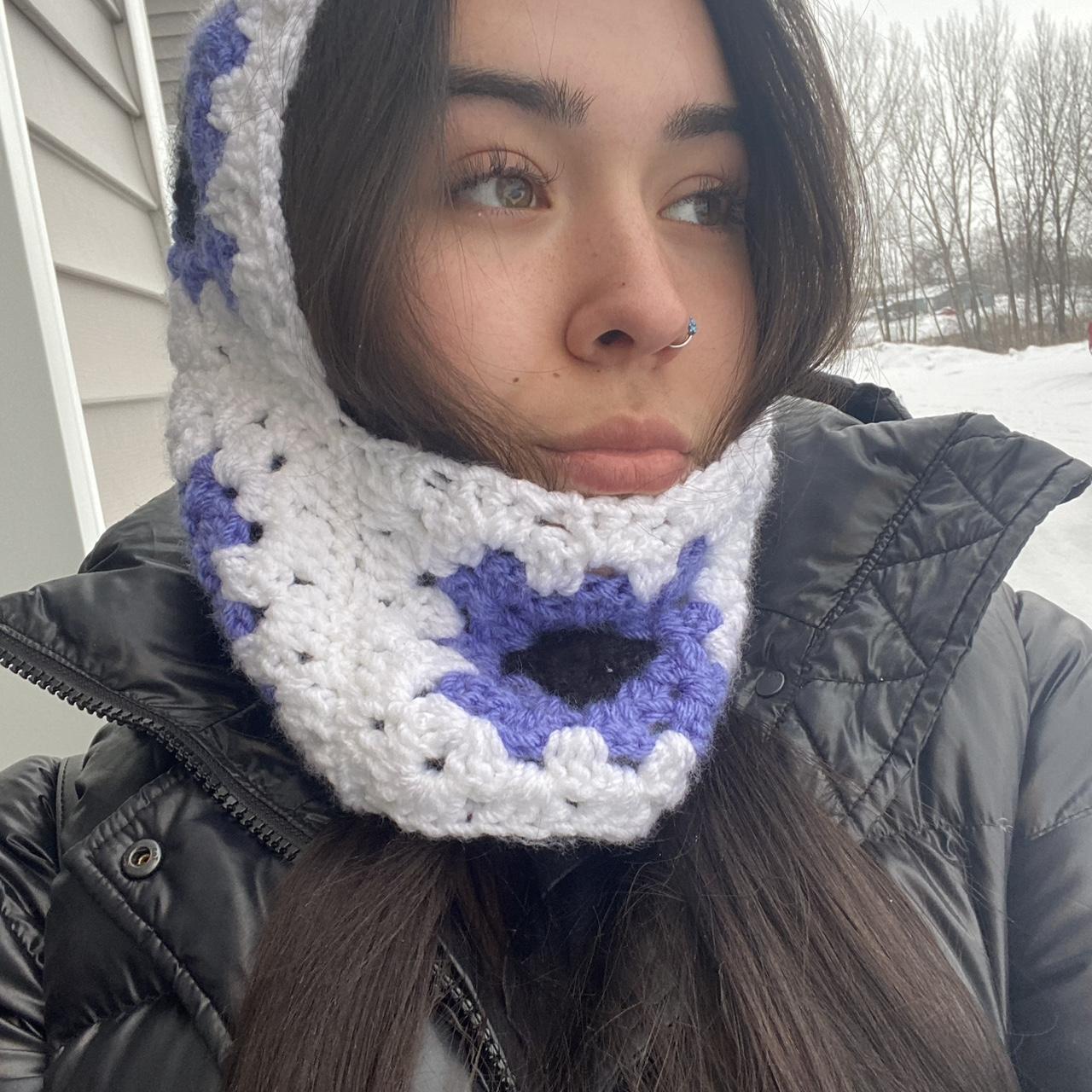 Granny Square .Snood/Balaclava 100% acrylic Hand... - Depop
