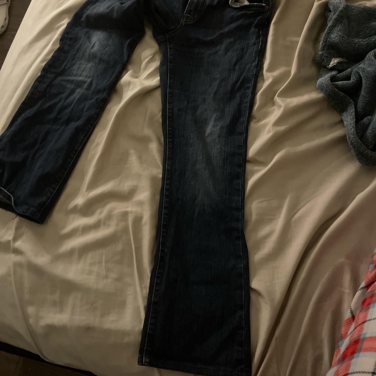 lucky brand low rise bootcut jeans dark bluee... | Depop