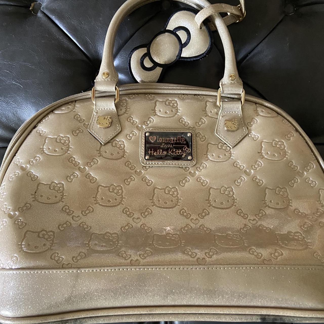 Limited edition authentic Hello Kitty gold Loungefly... - Depop