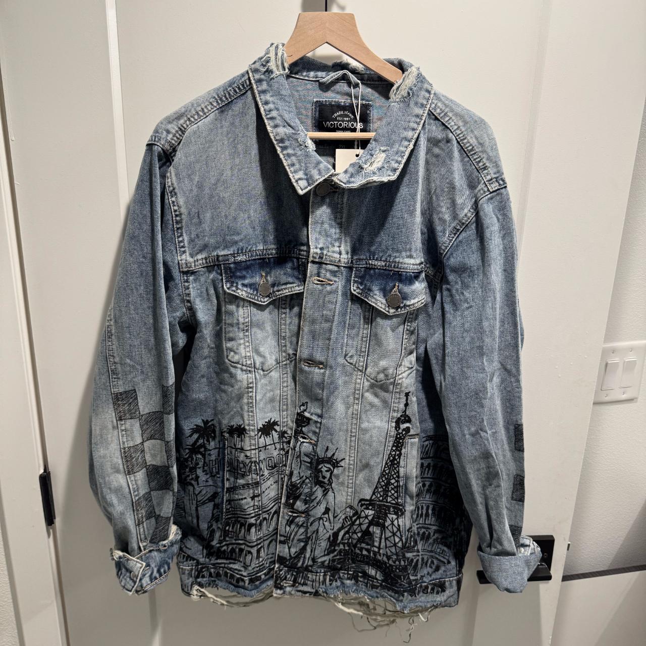 Victorious Jacket (denim w/ Grafitti) Men's XXL... - Depop