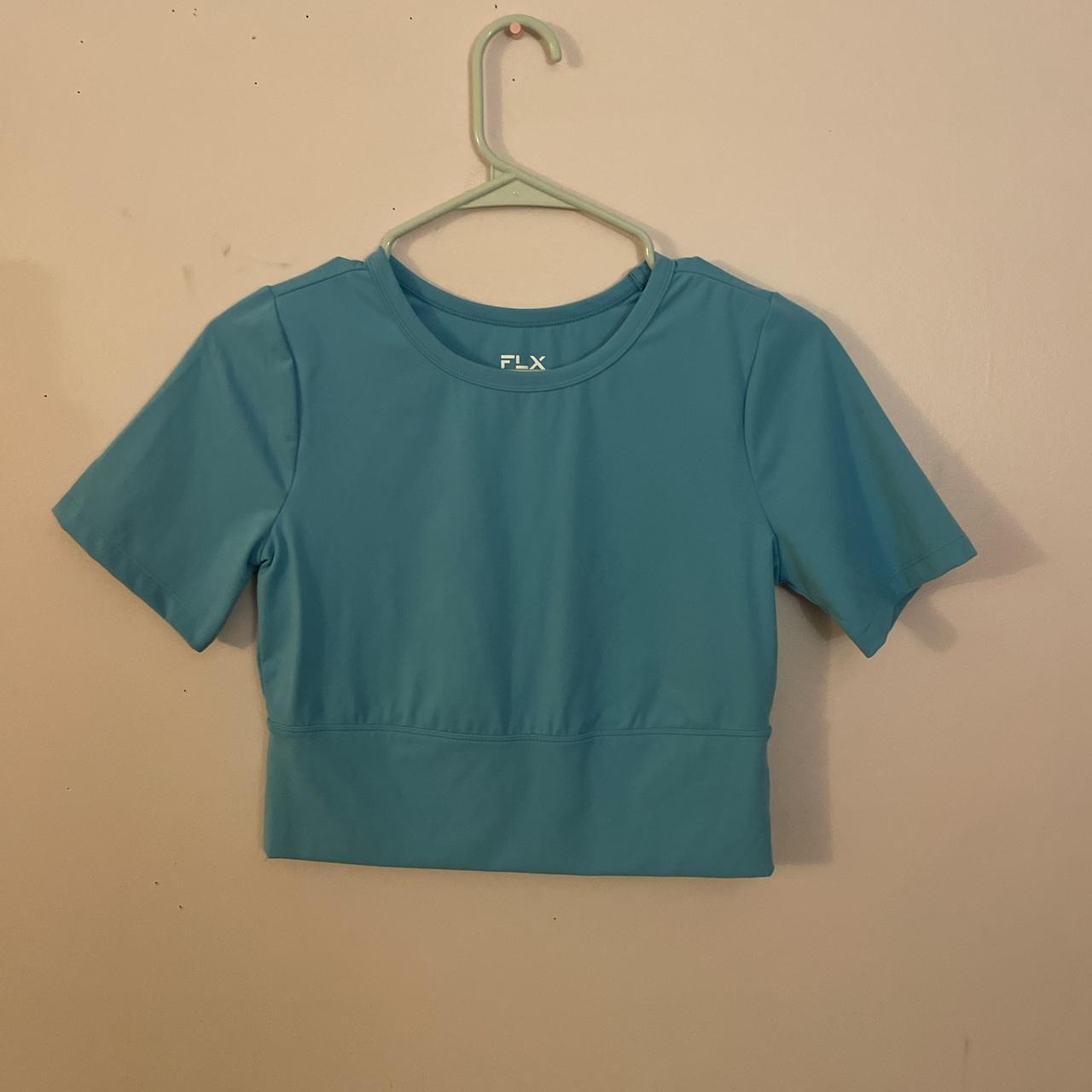 Aqua blue workout top from FLX Never worn before, no... - Depop