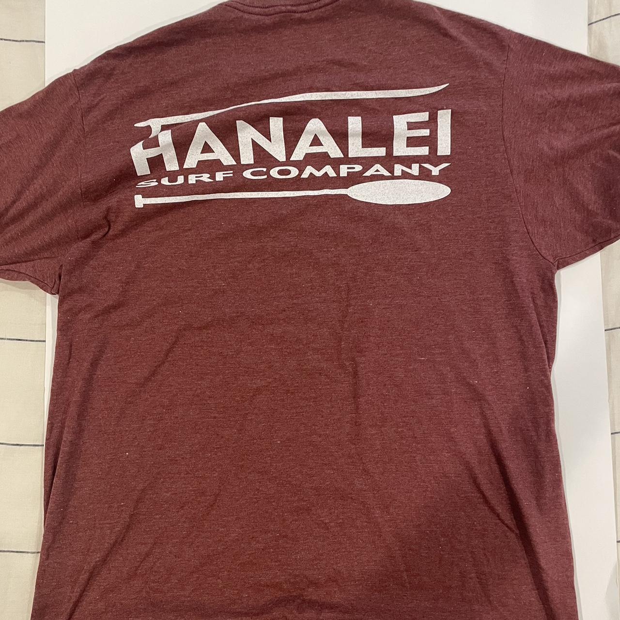 Burgundy Men’s Large Hanalei Surf Co T-Shirt - Depop