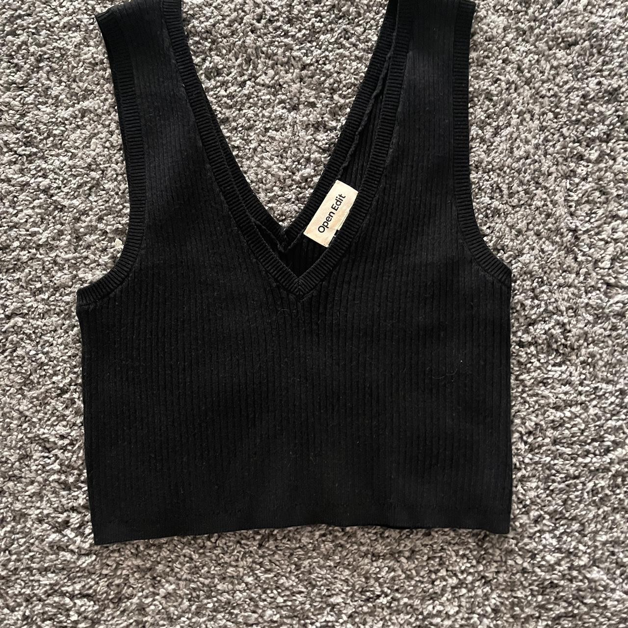 knit sweater tank top from open edit size... - Depop