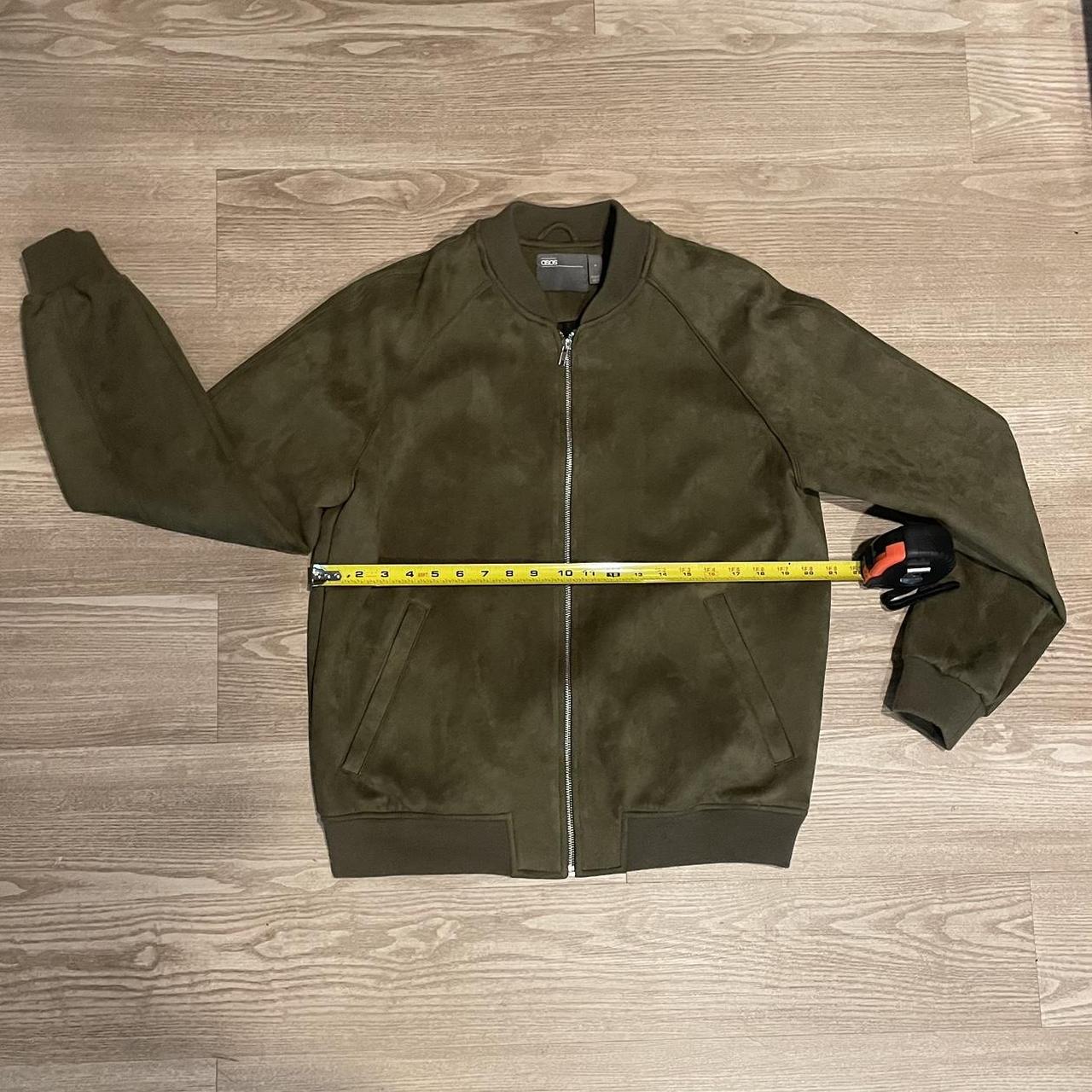 Asos Faux Suede Bomber Jacket - Men’s Medium - Green... - Depop