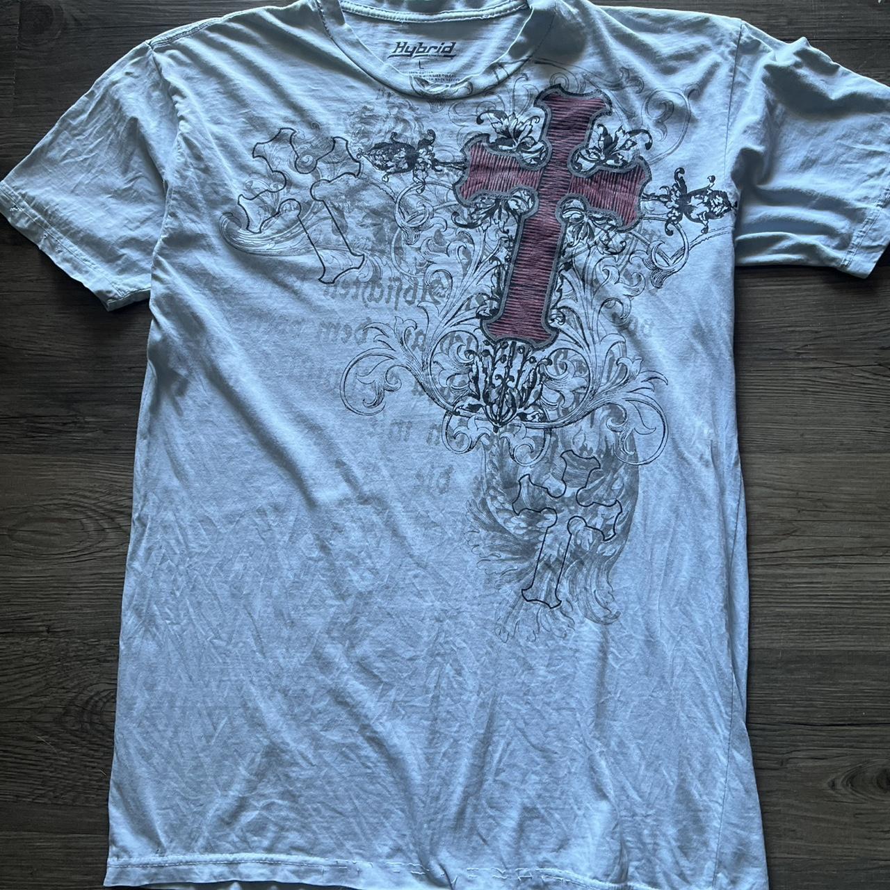 This Y2K Hybrid Cross Emo Grunge Tee is a must-have... - Depop