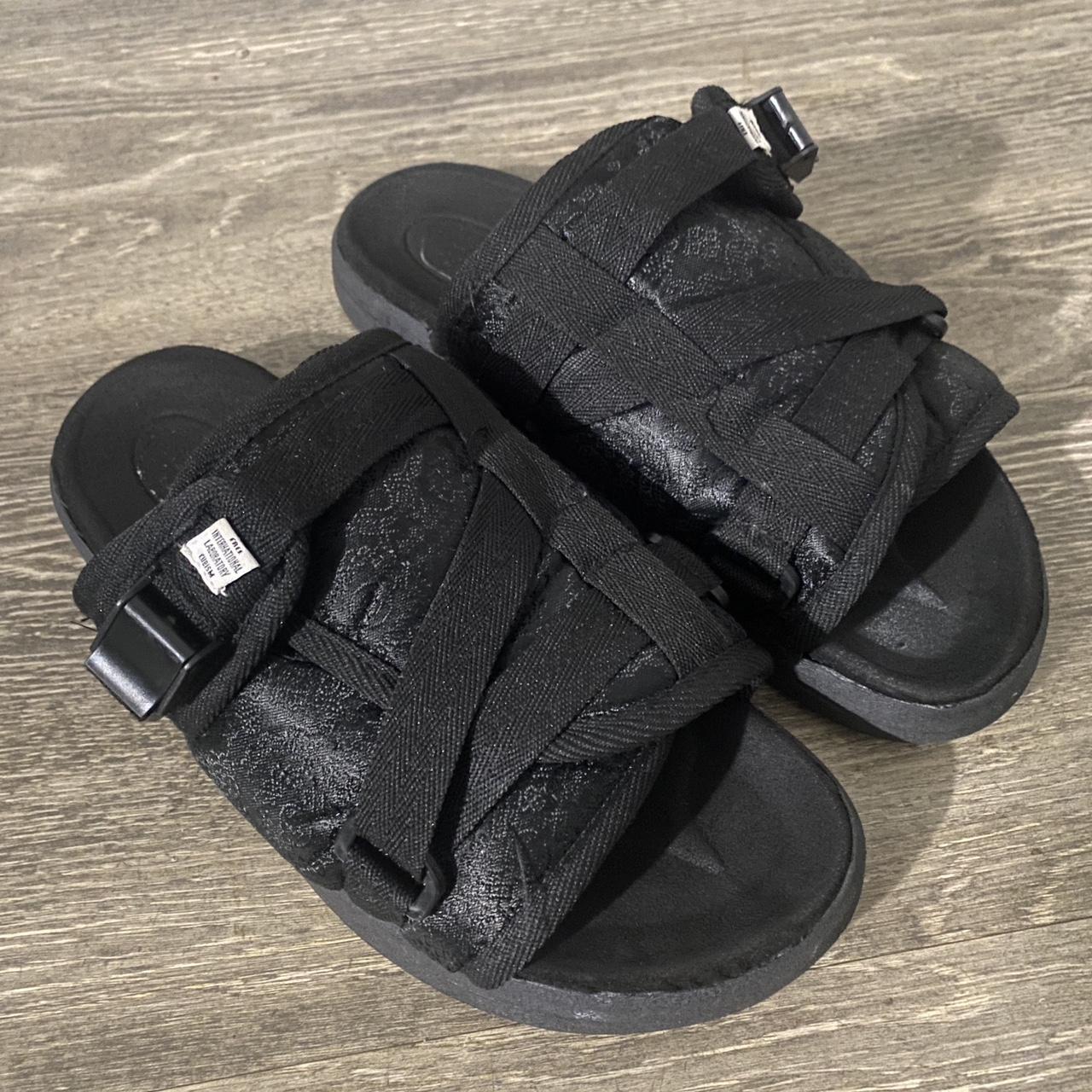 OG Visvim Christo Sandal - All Black Size: XL (12... - Depop