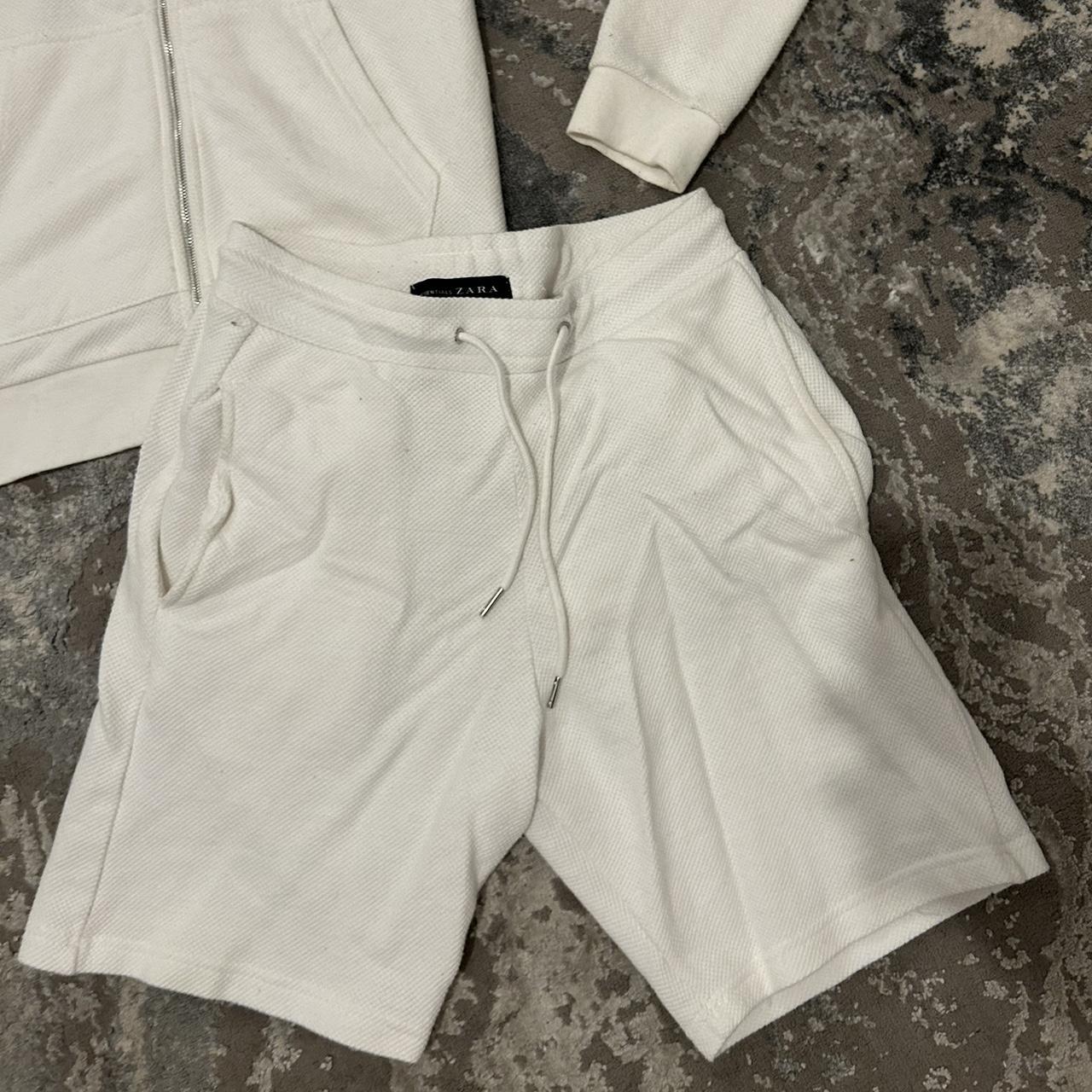 Classic Zara Men’s Shorts Set White/ Cream •100%... - Depop